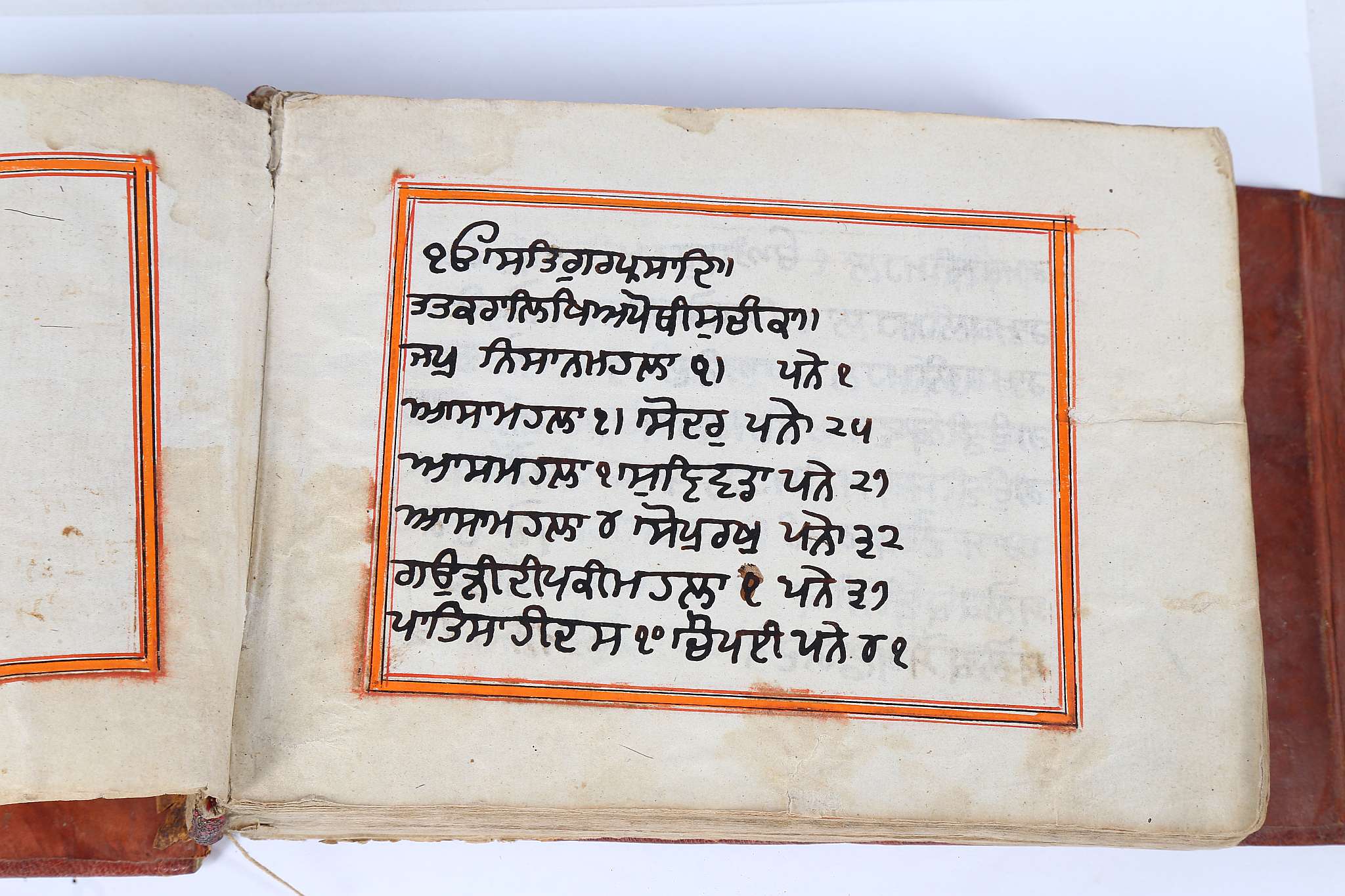 INDIAN MANUSCRIPT. A Sikh manuscript written in Gurmukhi script [first ...