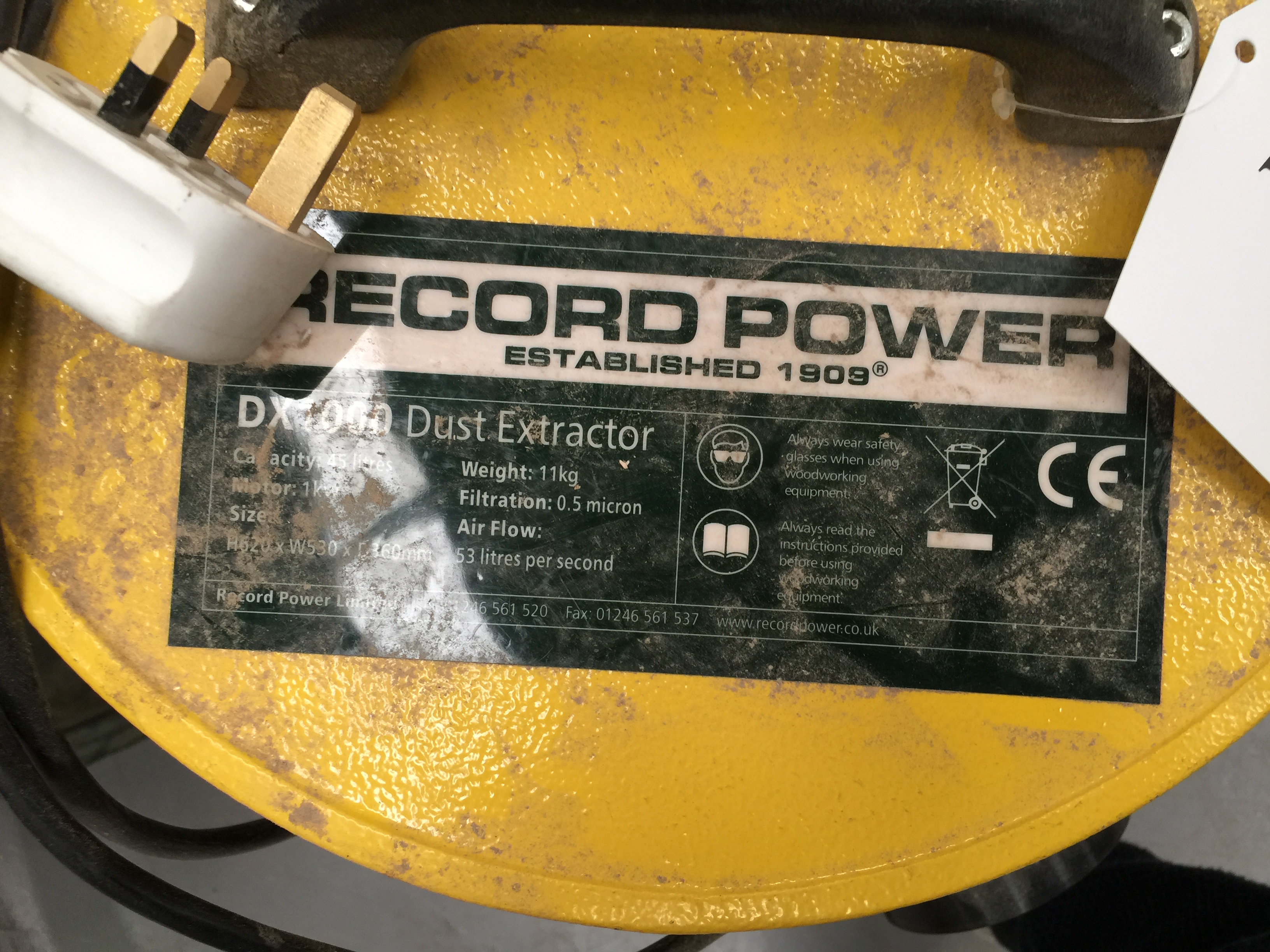 Record Power Dust Extractor Model: DX1000 Cap: 45 Litre This lot is ...