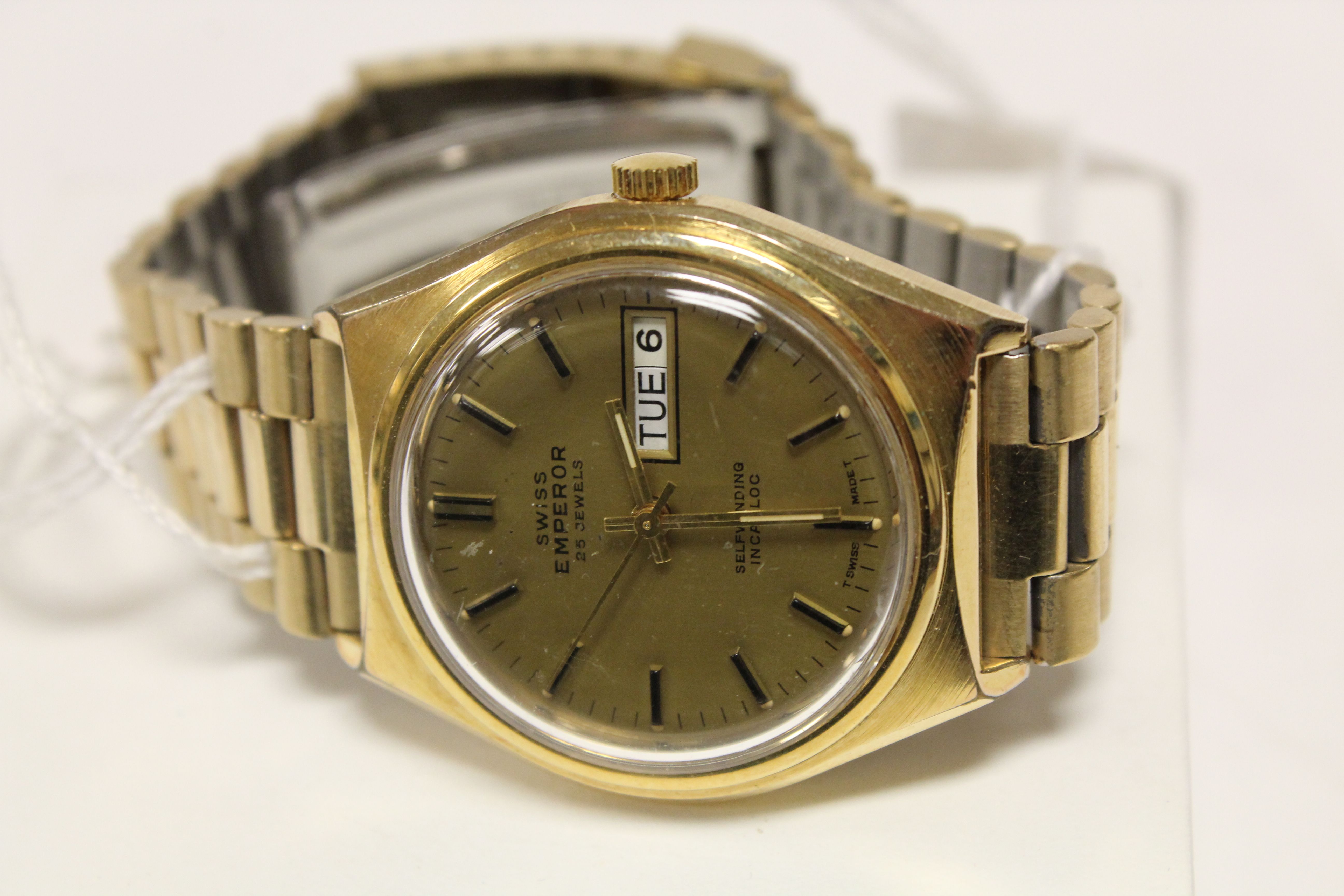 Gents vintage Swiss Emperor 25 jewel automatic wristwatch