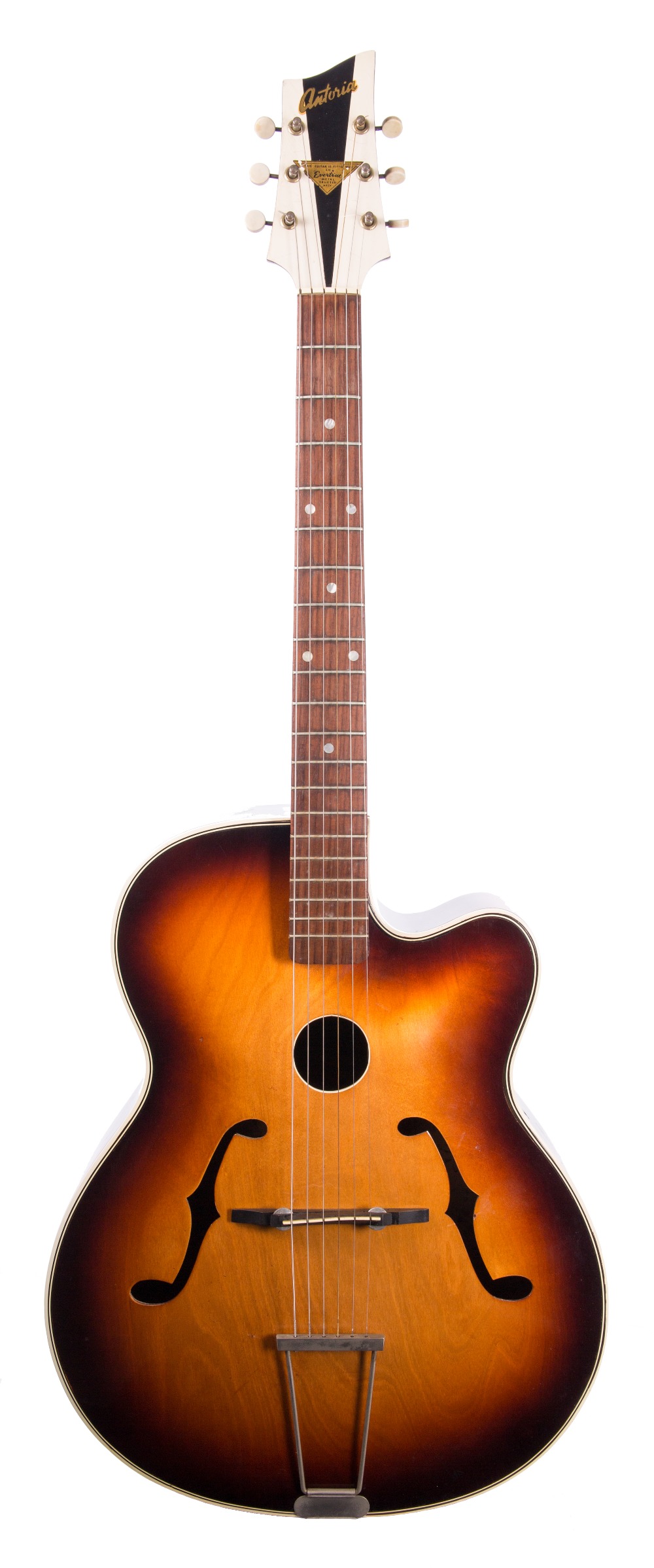 1958 Antoria acoustic archtop guitar, made in Germany; Finish: sunburst ...