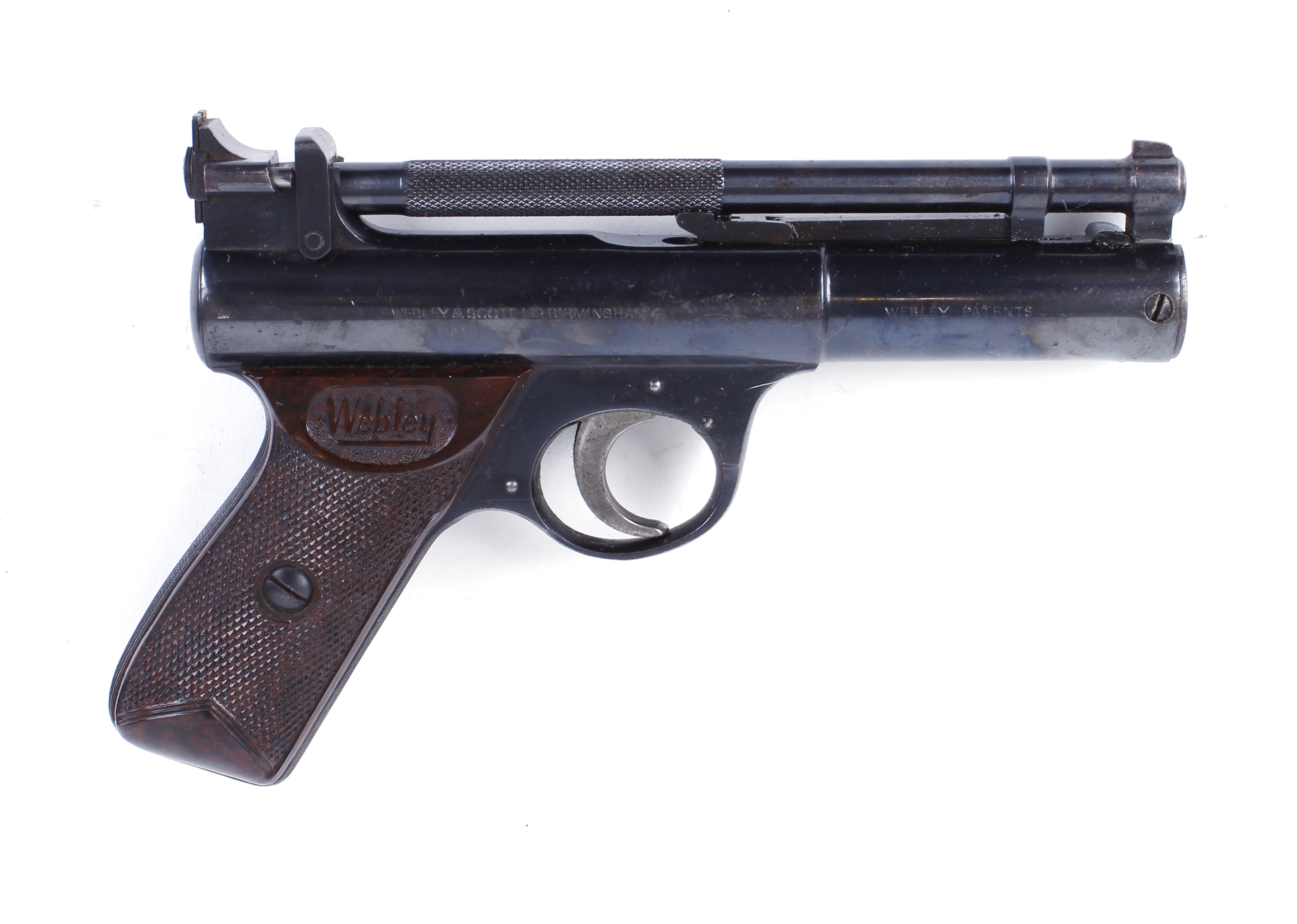 .177 Webley Senior air pistol, in original box with instructions