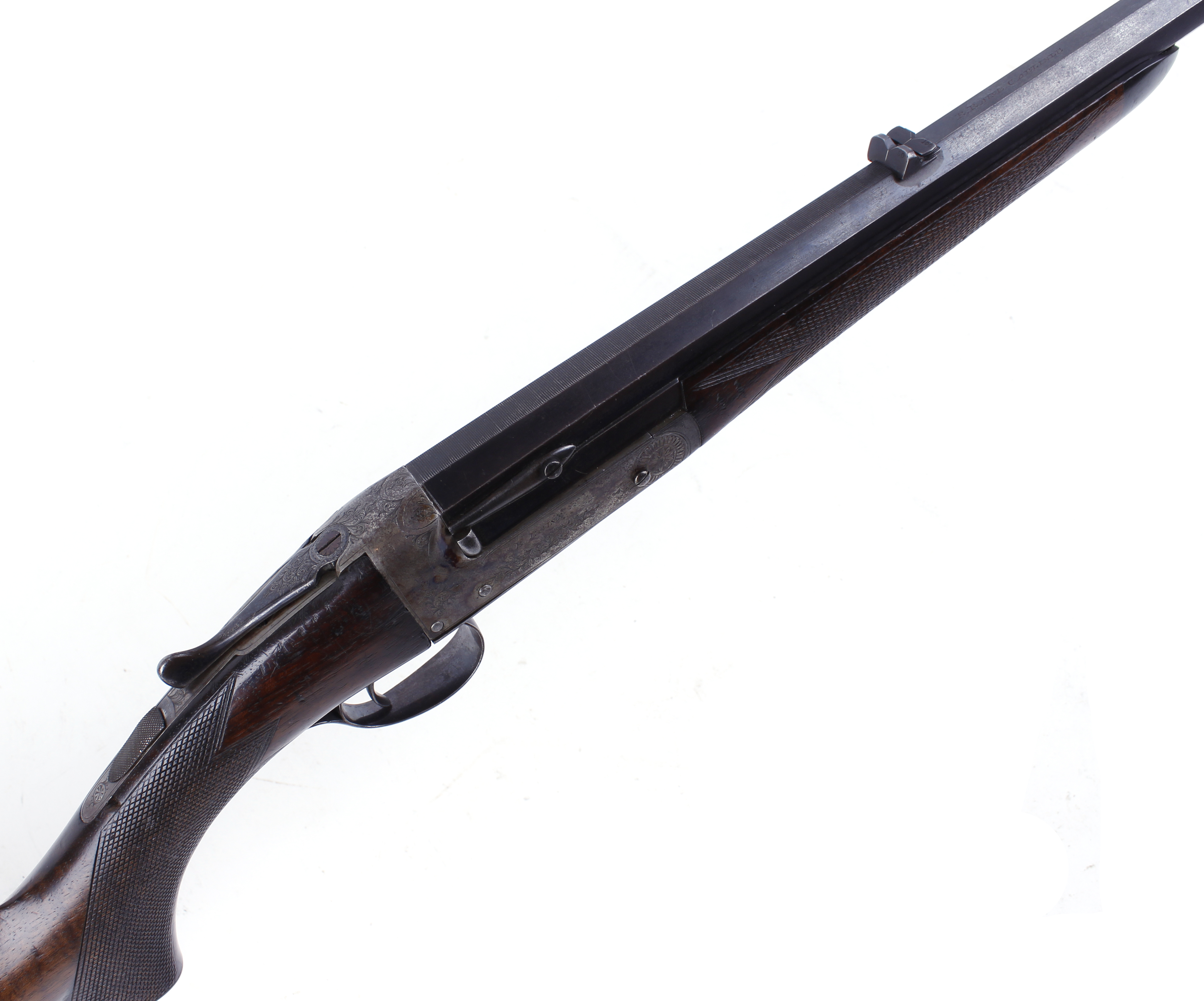 .250 Rook and Rabbit rifle by Raine, 26 ins octagonal barrel, blade and ...