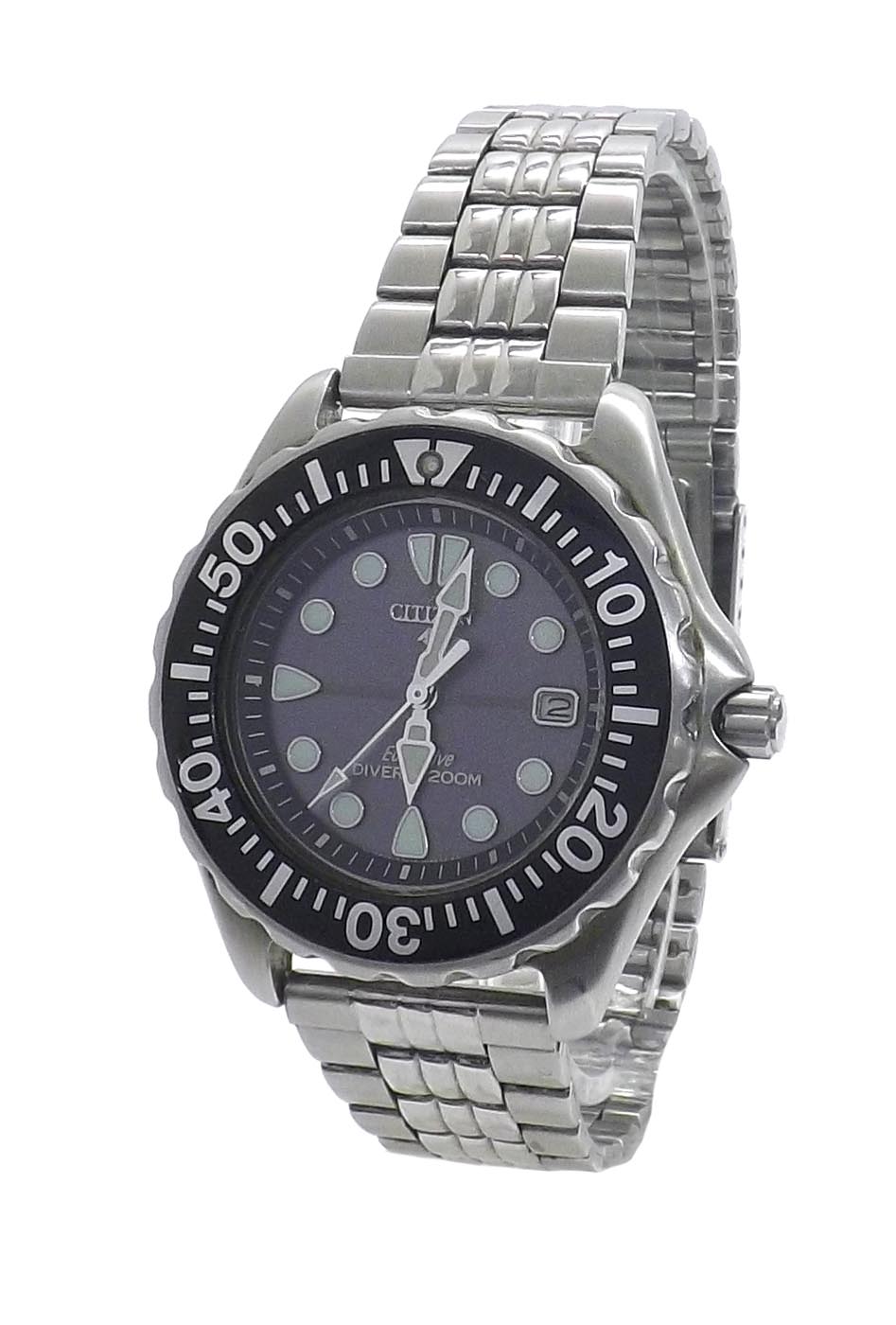 Citizen Eco-Drive 200m diver's stainless steel gentleman's bracelet ...