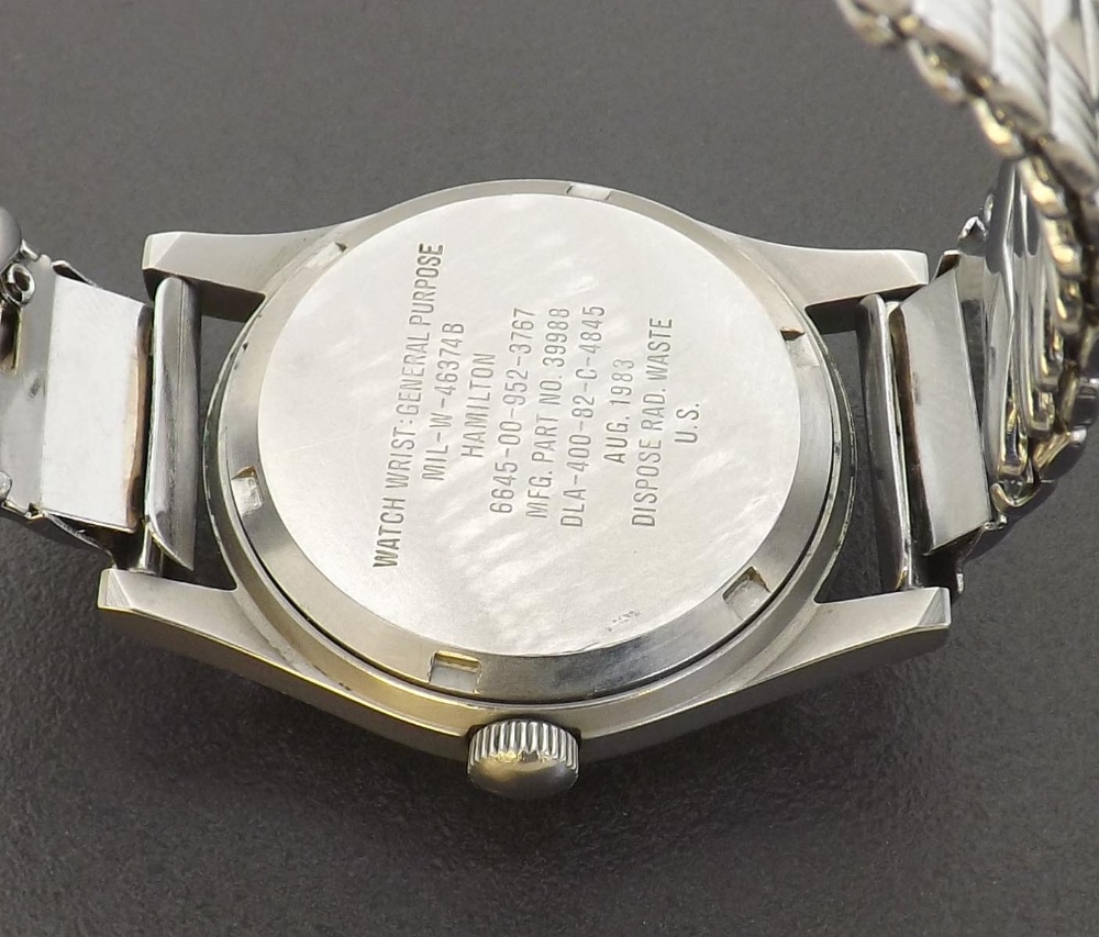 Hamilton H3 US Military stainless steel wristwatch, ref. Mil-W--46374B ...
