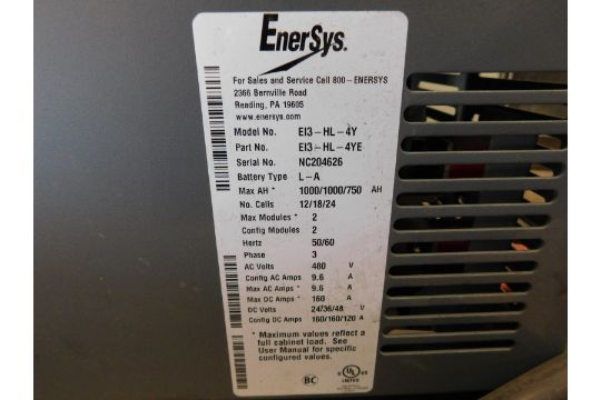 ENERSYS LIFT CHARGER, 24/36/48 VOLT, MODEL EI3-HL-4Y, S/N NC204626