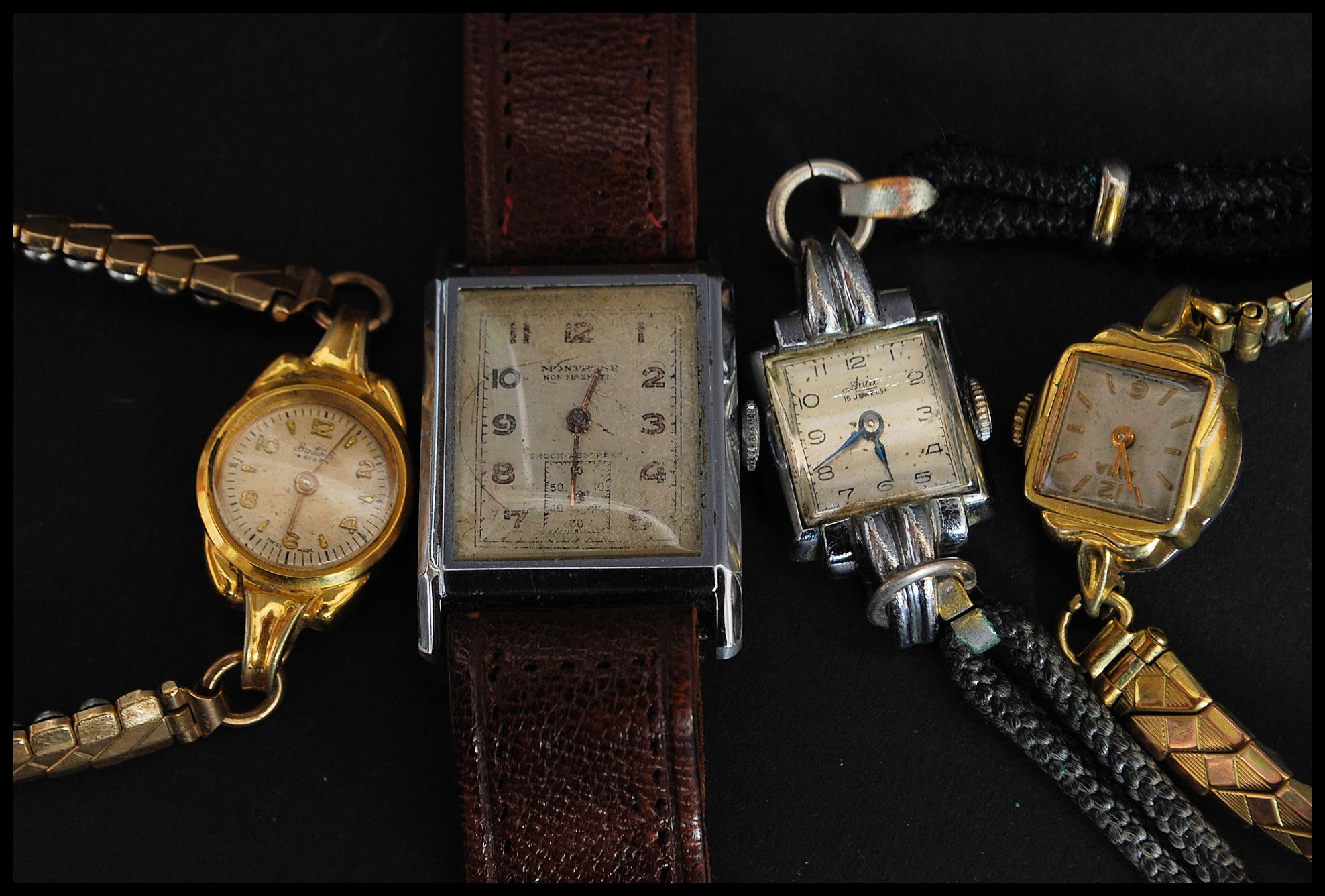 A collection of vintage watches to include a gents Montrose, ladies 15 ...