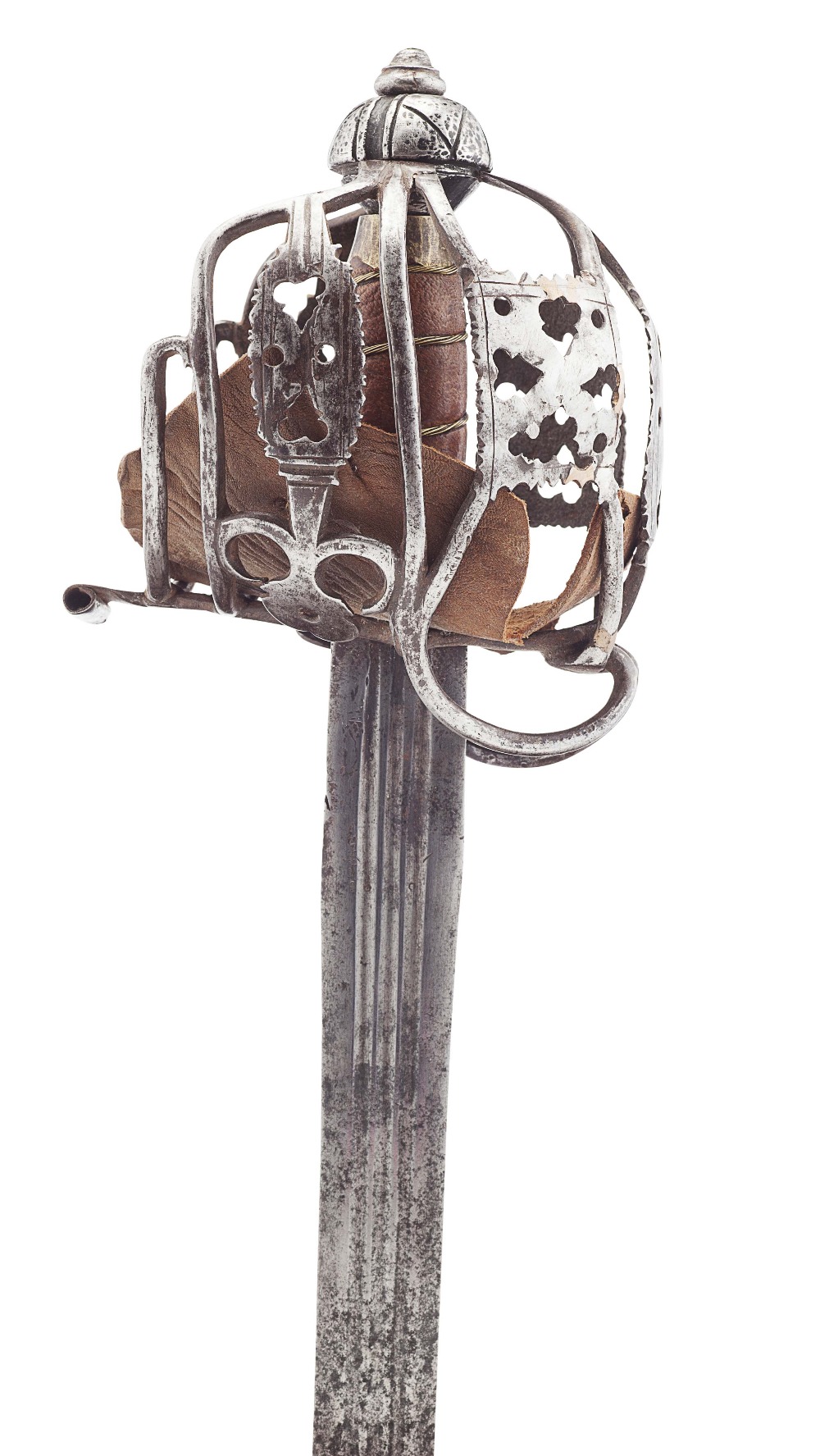 A Scottish basket hilted broad sword of Glasgow type, circa 1700 the ...