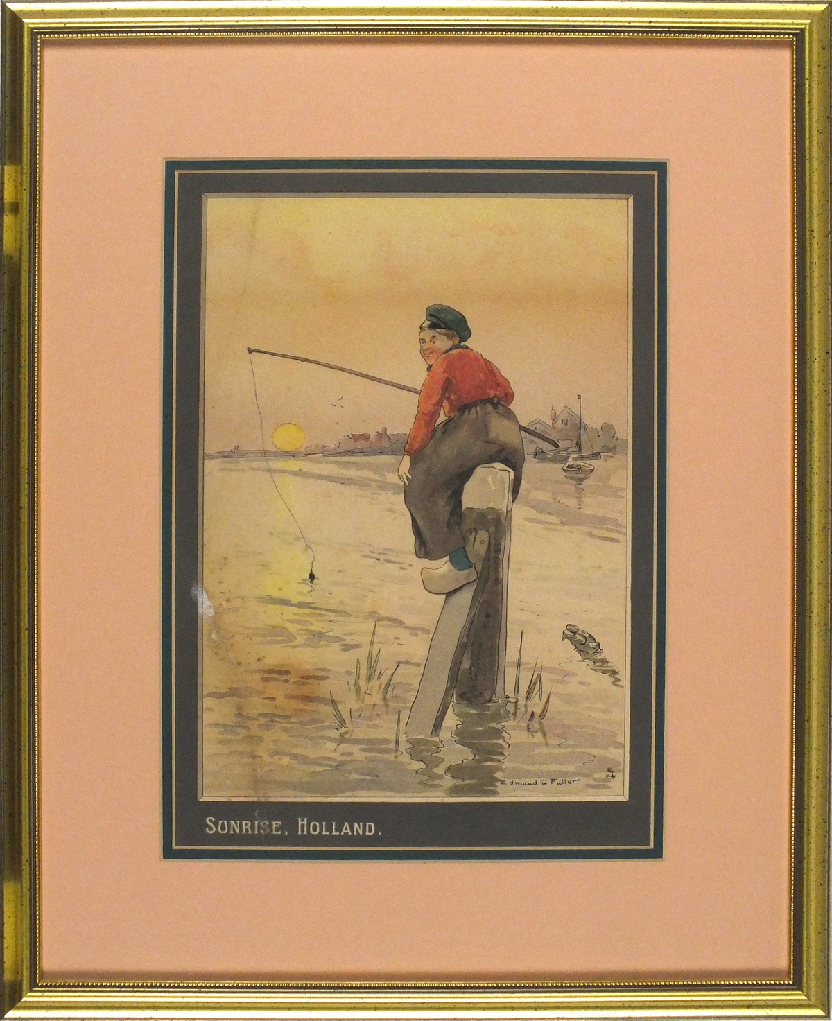 Edmund G. FULLER (1858-1940), Two colour lithographs, 'Sunrise, Holland ...