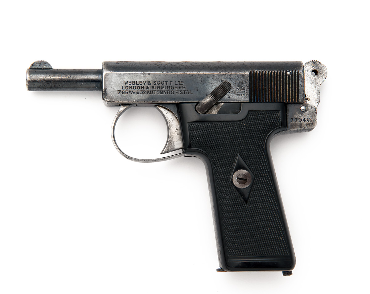WEBLEY & SCOTT A BOXED 7.65mm (.32 ACP) MODEL '1908' SEMI-AUTOMATIC ...