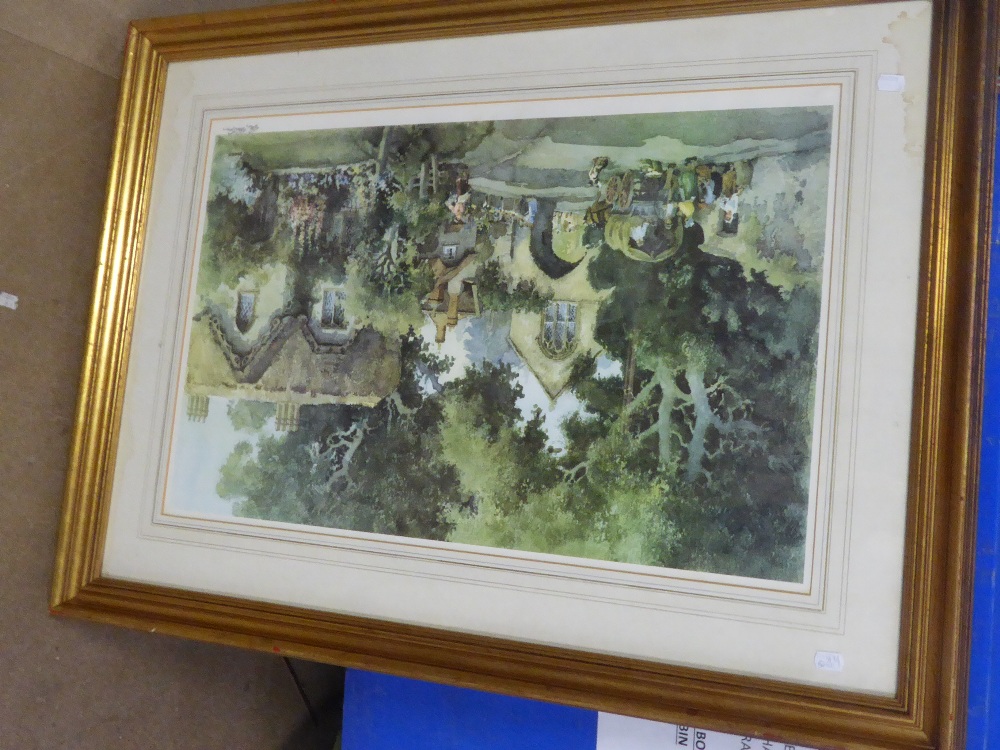 ERIC STURGEON ARTIST SIGNED COLOUR PRINT VILLAGE SCENE WITH GATEWAY 18 ...