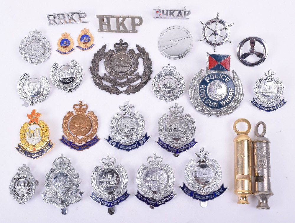 Hong Kong Police Badges, Kings crown chrome cap badge, 3 x Queens crown ...
