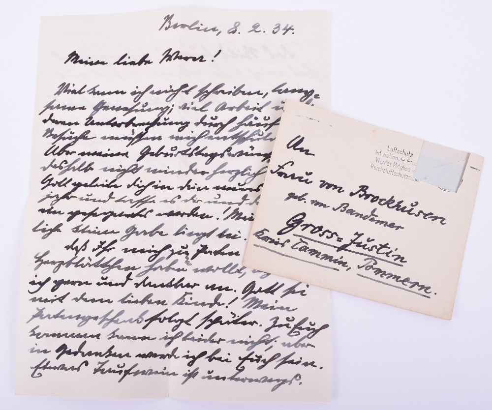 Five Letters from Generalfeldmarschall Paul von Hindenburg (2/10/1847 ...