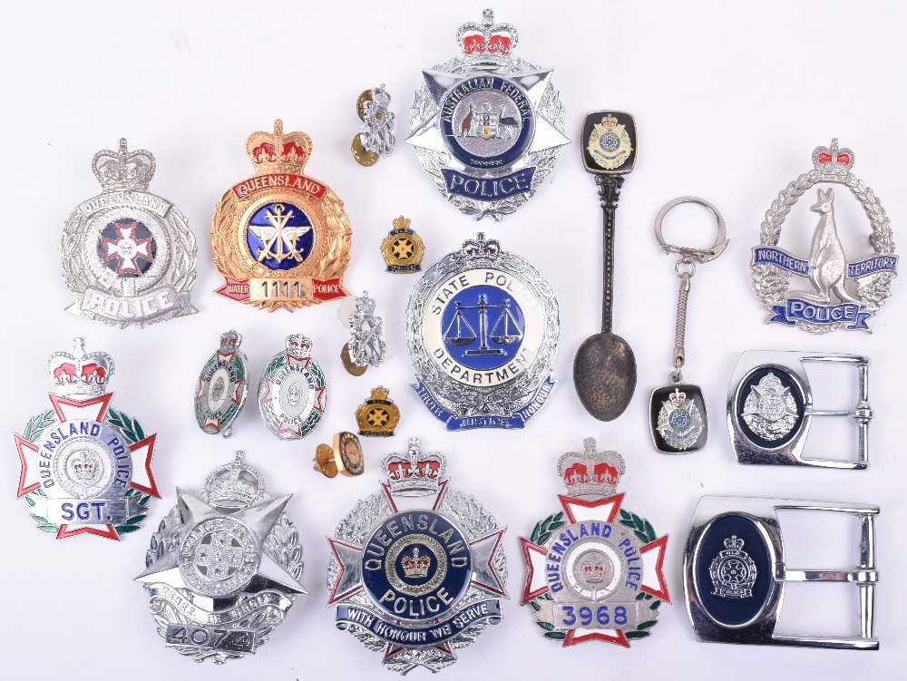 Queensland Australian Police Cap Badges, three different pattern cap ...