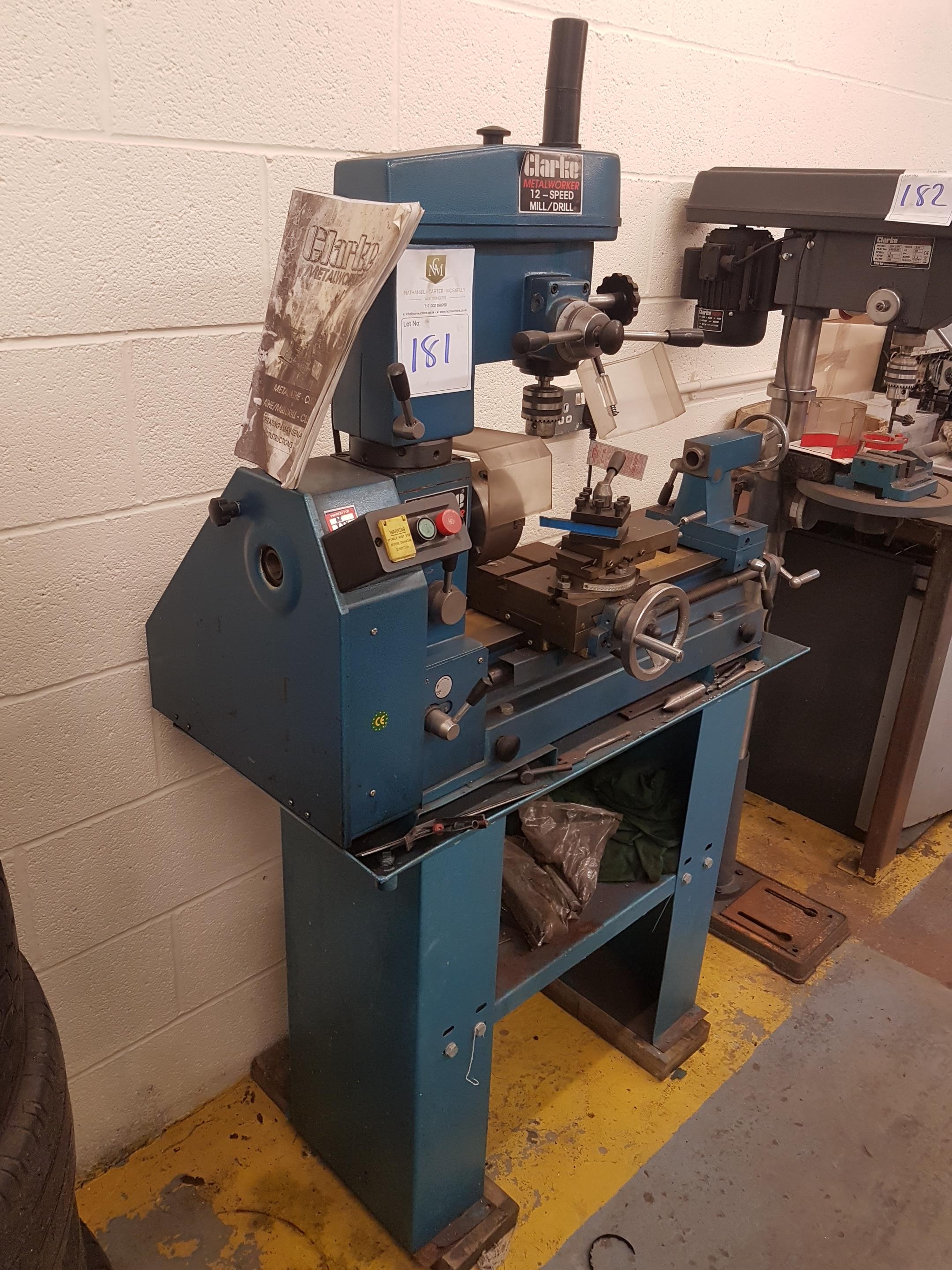 Clarke Metalworker 6 Speed Lathe / 12 Speed Mill / Drill 240v Bench top ...