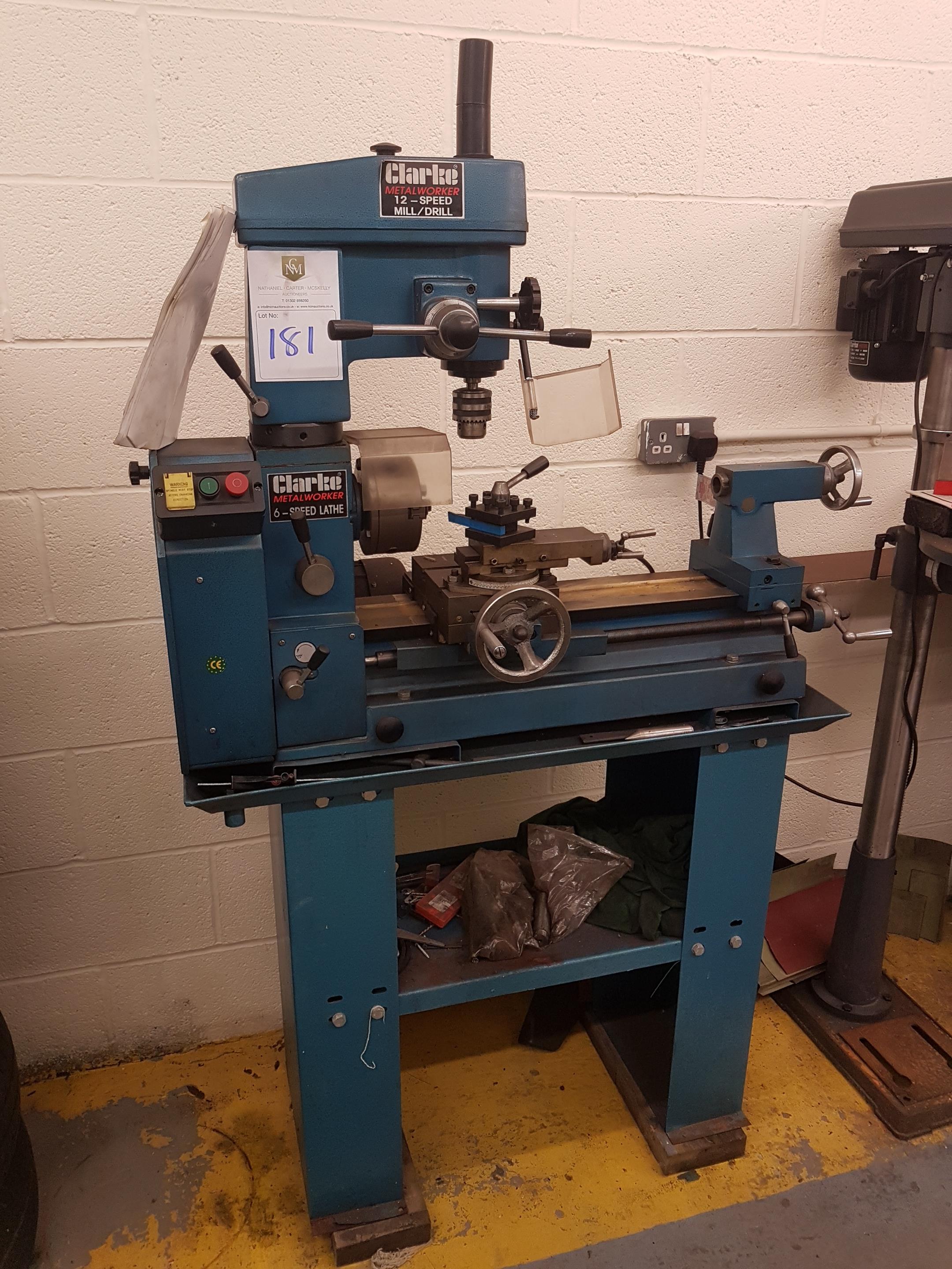 Clarke Metalworker 6 Speed Lathe / 12 Speed Mill / Drill 240v Bench top ...