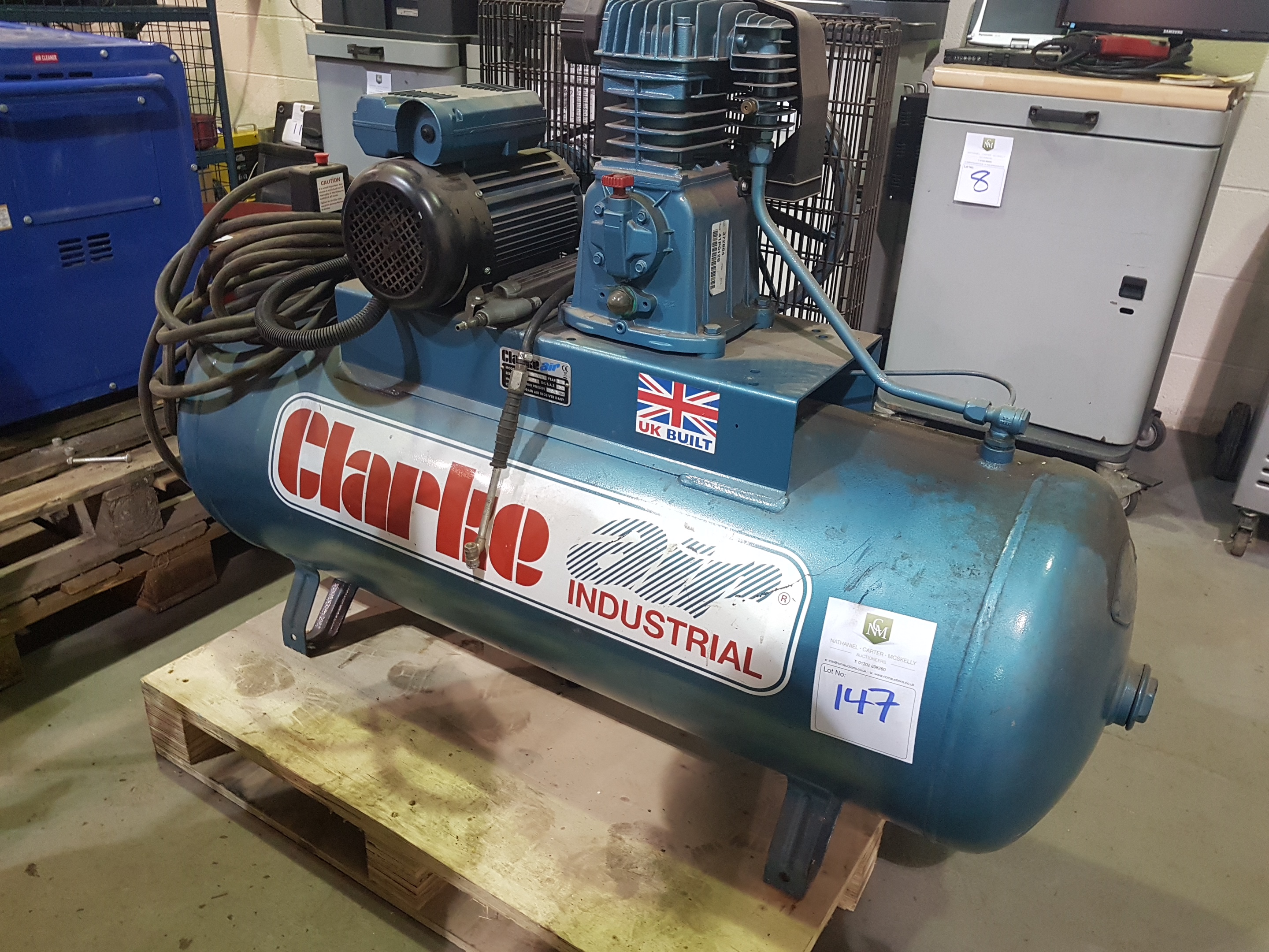 Clarke 240v 100lt Air Compressor Appraisal: Used Model/Serial No: NA ...
