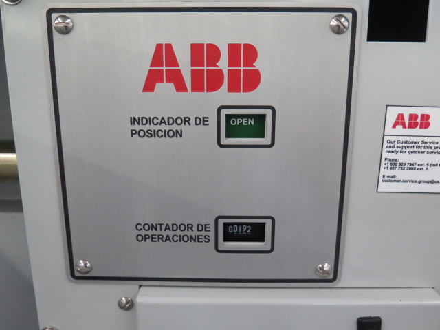 2016 ABB Type R-MAG Vacuum Circuit Breaker SO MB30160ZZMH5KBL421 w/ 38 ...