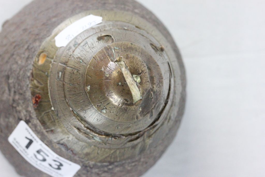 WW1 Army shell nose cone with brass timer