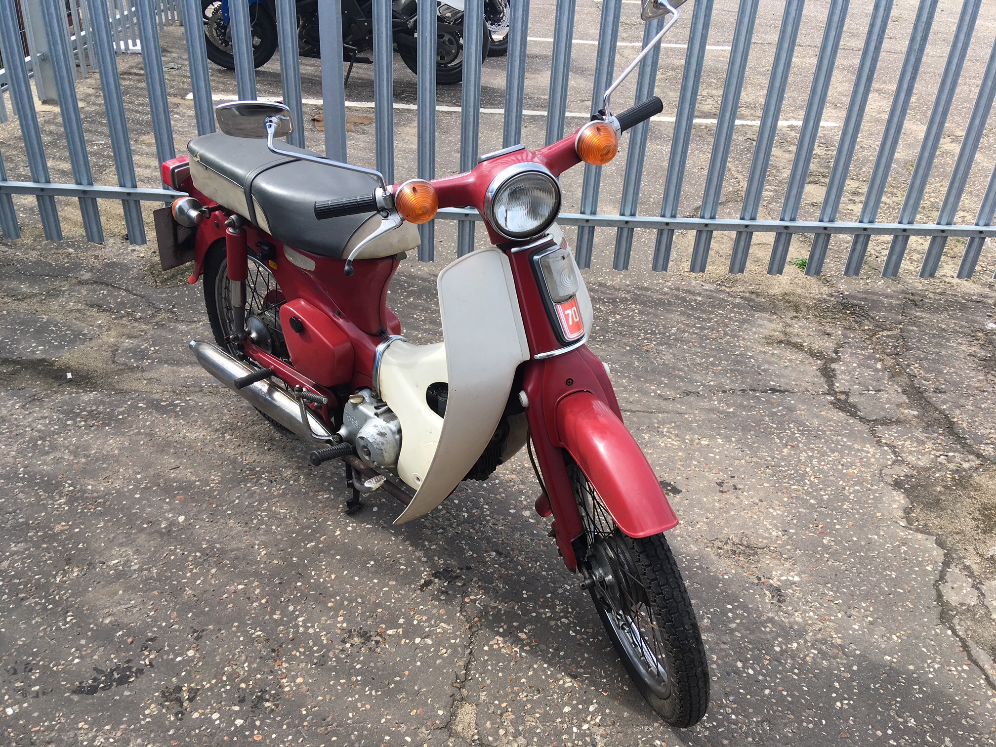 A Classic 1976 Honda C70 Cub Step Thru Scooter Moped Motorcycle with ...