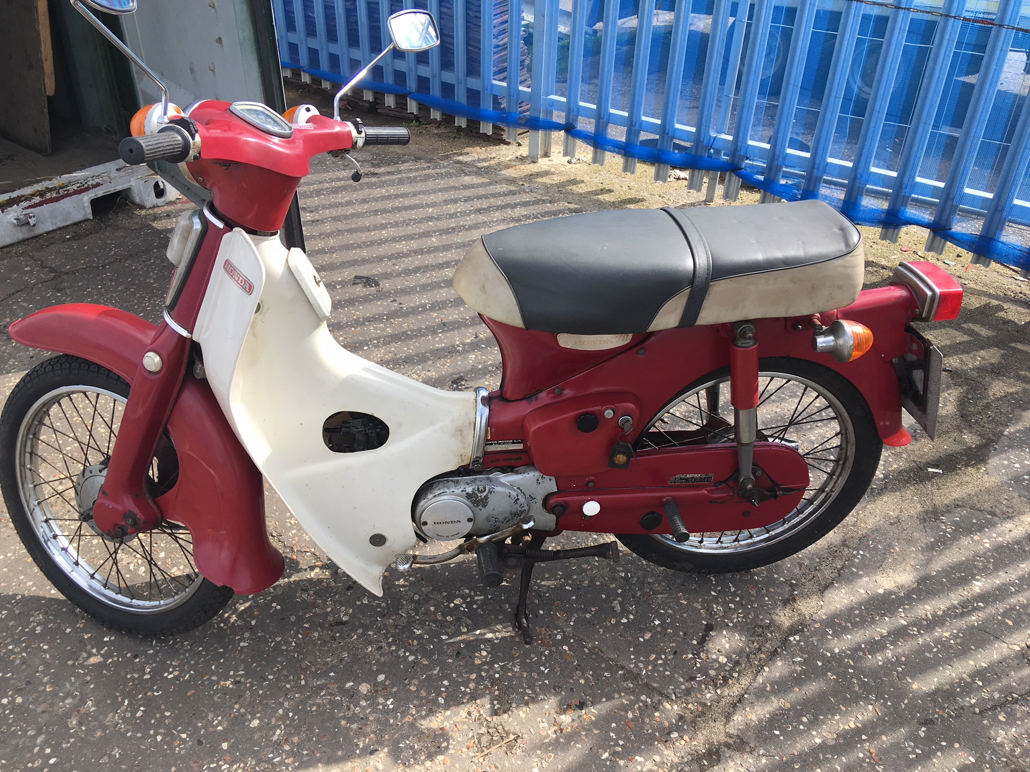 A Classic 1976 Honda C70 Cub Step Thru Scooter Moped Motorcycle with ...