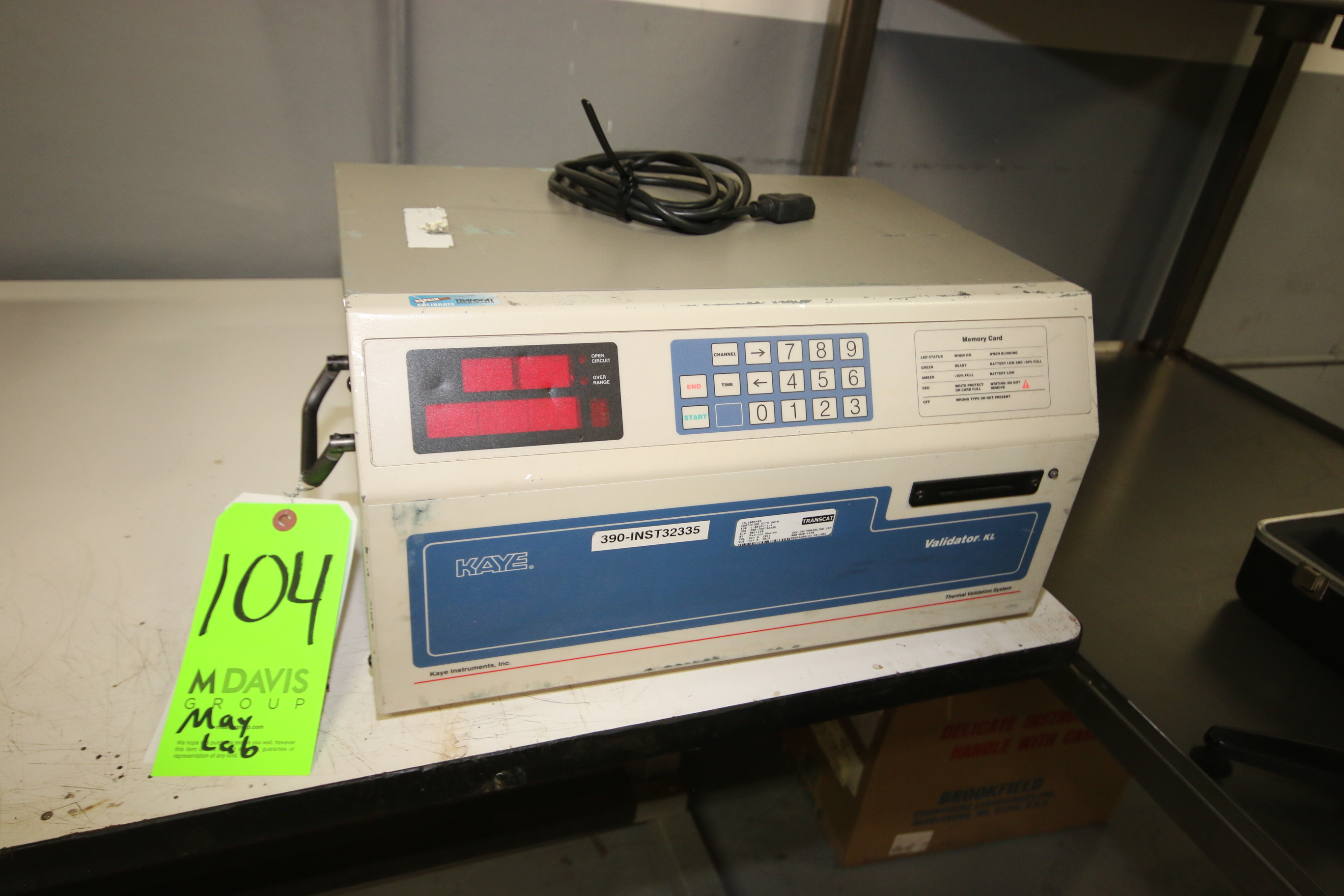 Kaye Validator XL Thermat Validation System, M/N X1360, S/N 9611155 ...