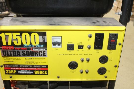 GUARDIAN "ULTRA SOURCE" 17,500 WATT PORTABLE GENERATOR WITH ELECTRIC ...