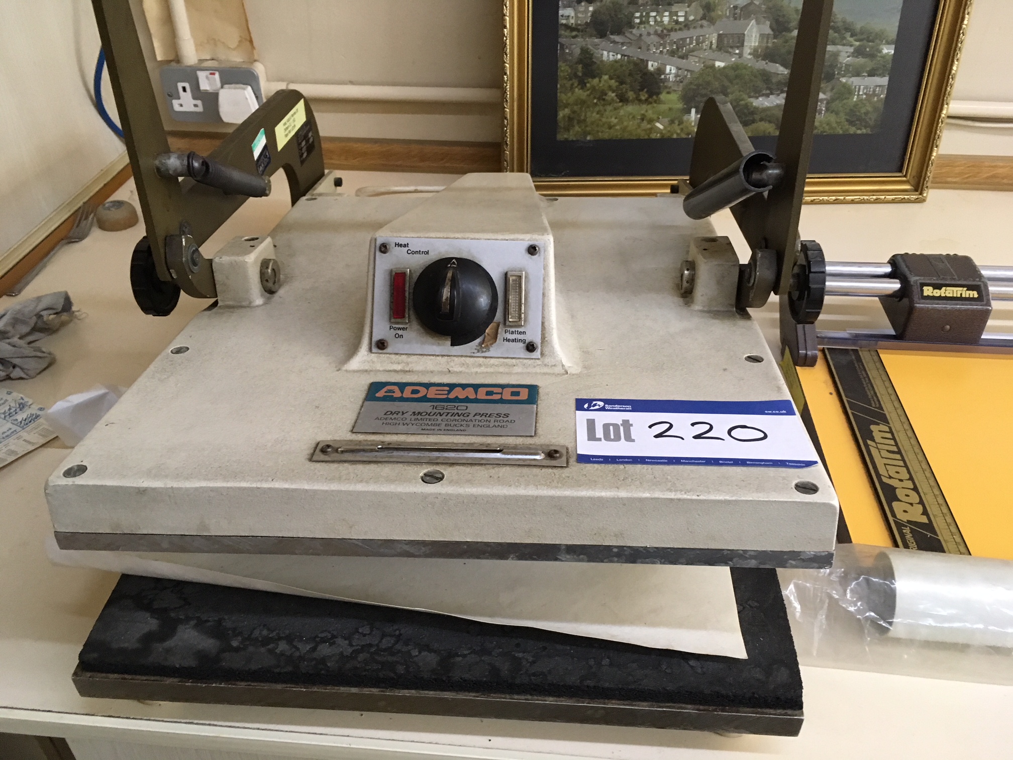 Ademco Model 1620 Dry Mounting Press and Rotatrim Paper Guillotine