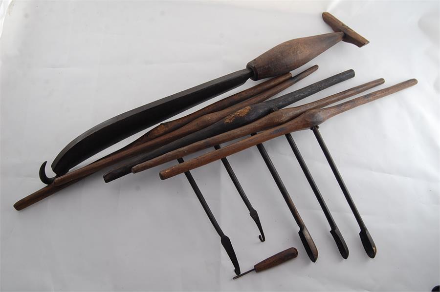 A set of 19th Century Clog making tools.