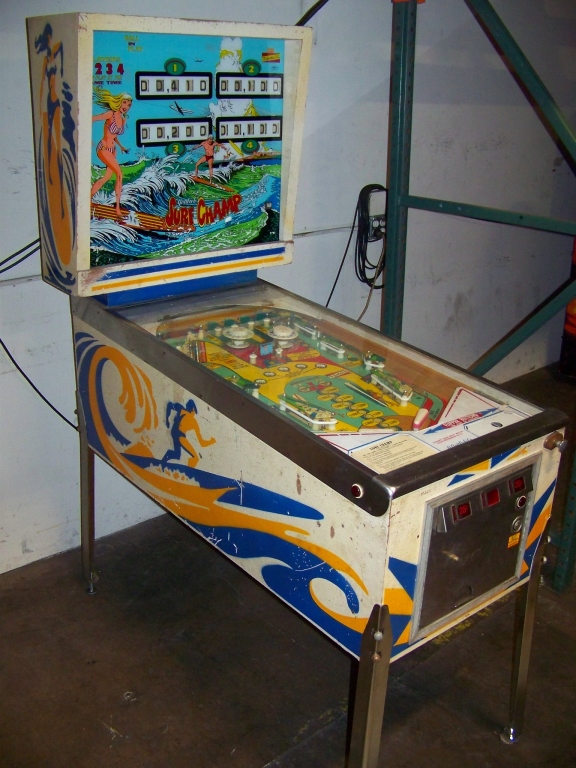 SURF CHAMP PINBALL MACHINE GOTTLIEB 1976 Item is in used condition ...