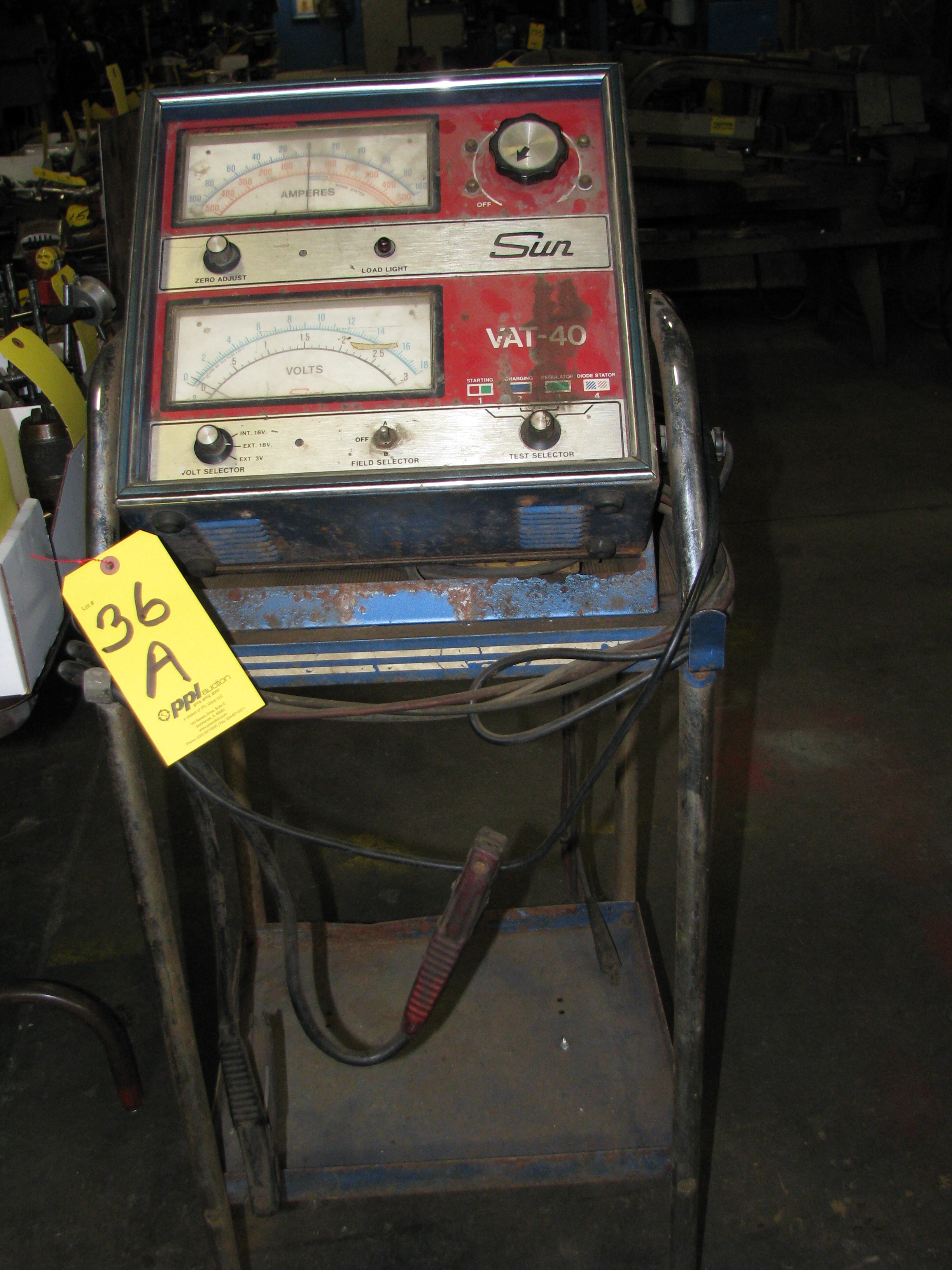 Sun Model VAT 40 Volt Ampere Tester, on Portable Stand