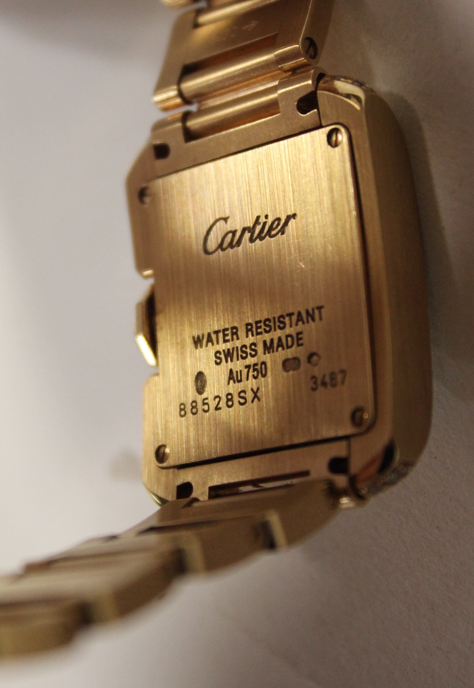 A ladies Cartier Tank Anglaise wrist watch pink gold Au750 with ...