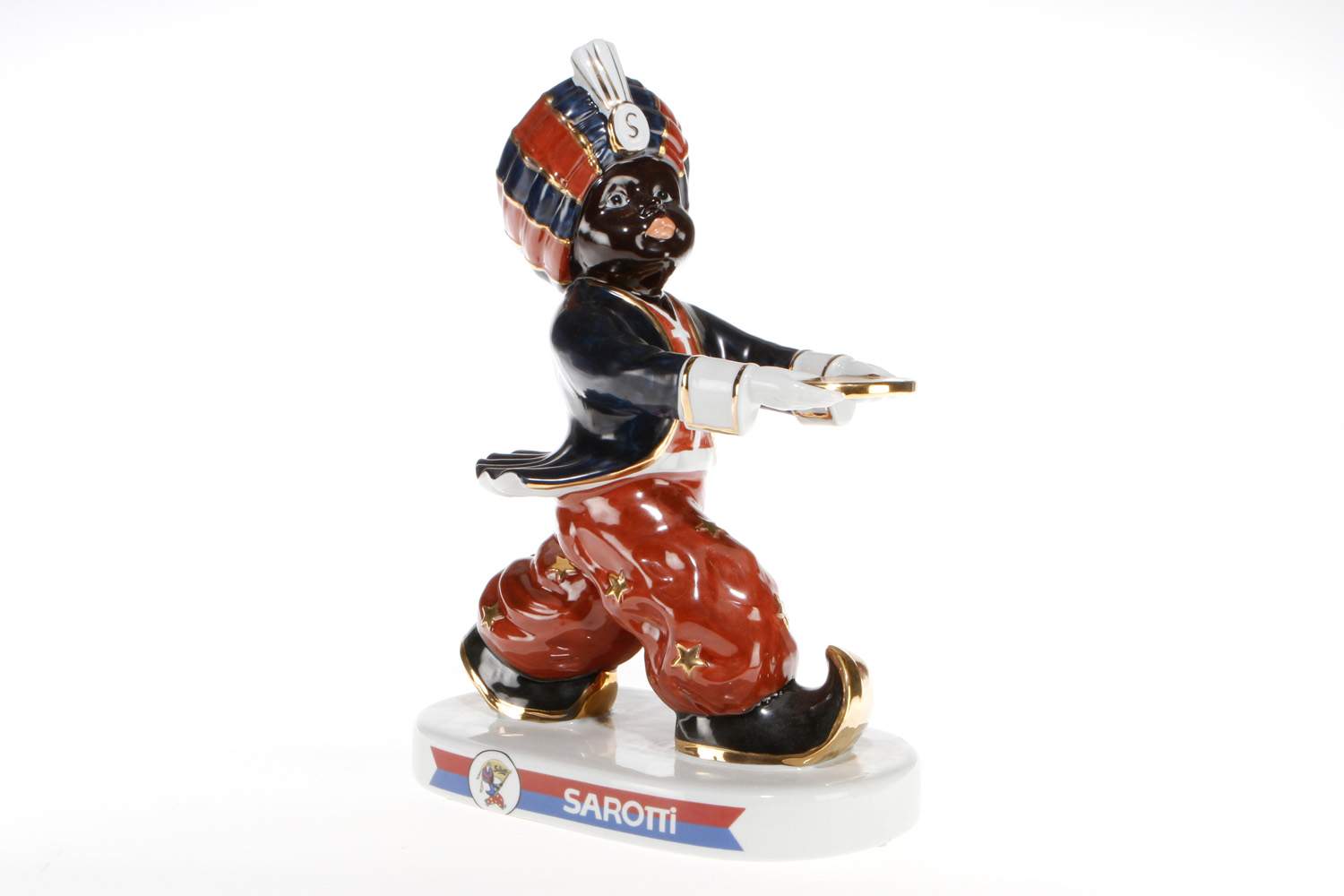 Werbefigur Sarotti Mohr, Porzellan, Alterungsspuren, Höhe 43 cm, guter ...