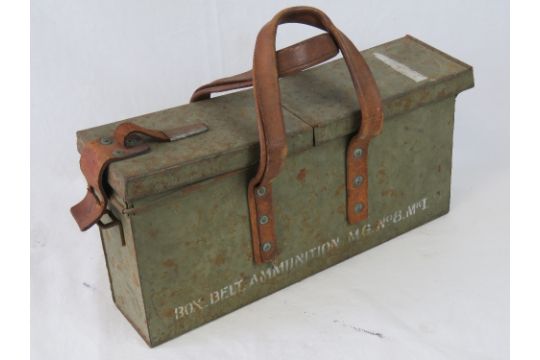 A WWII British Vickers Machine Gunners ammunition box marked 'Belt ...