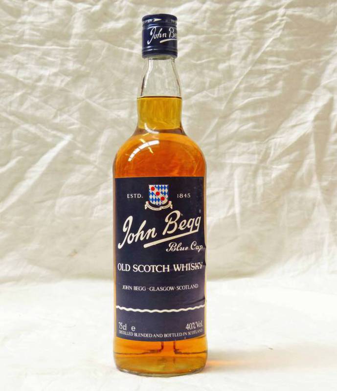 1 BOTTLE JOHN BEGG BLUE CAP OLD SCOTCH WHISKY- 75CL, 40% VOL