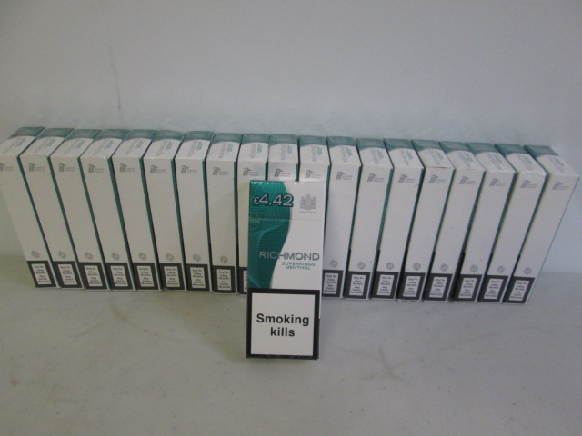 20 x Packets of 10 Richmond Menthol Superkings Cigarettes £ 88.40