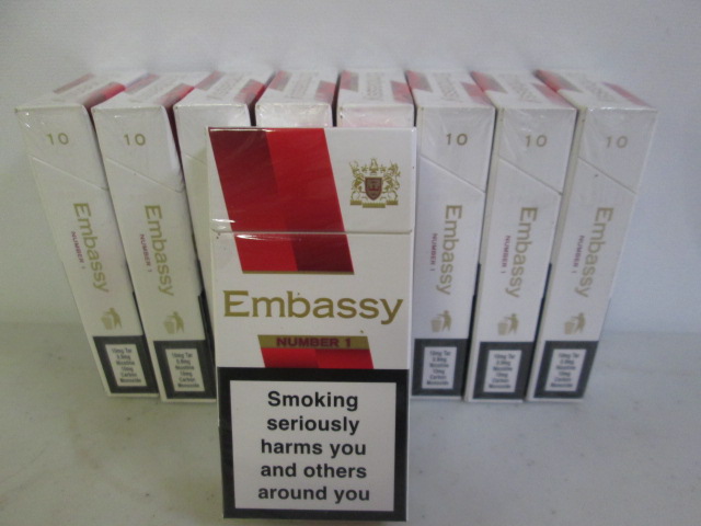 9 x Packets of 10 Embassy No 1 Cigarettes RRP £44.95