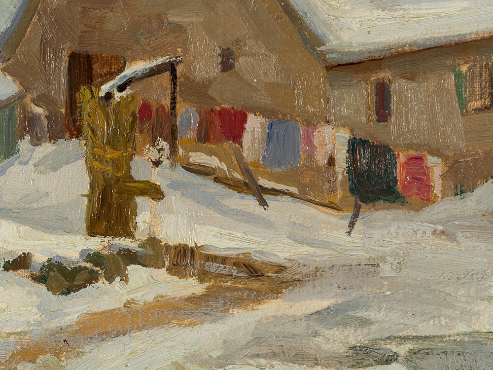 Wilhelm Schacht (1872-1951), Winter Scene, Oil Painting, 1920Oil on ...