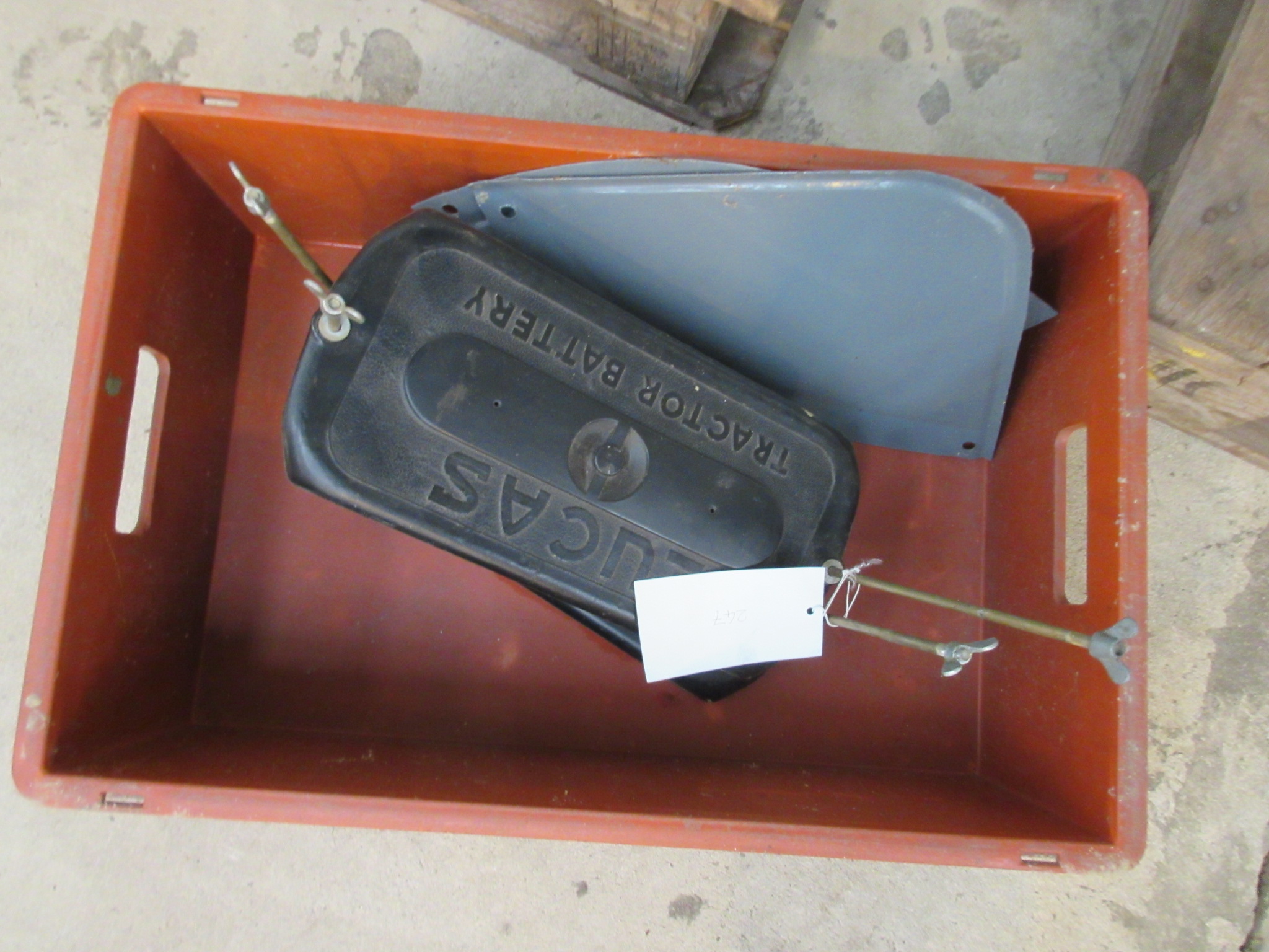 2no. Lucas Tractor Battery battery covers t/w 2no fan guards