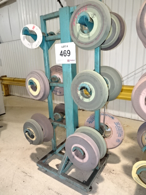 3-Tier Double Sided Castered Grinding Wheel Storage Rack w/ Associated ...