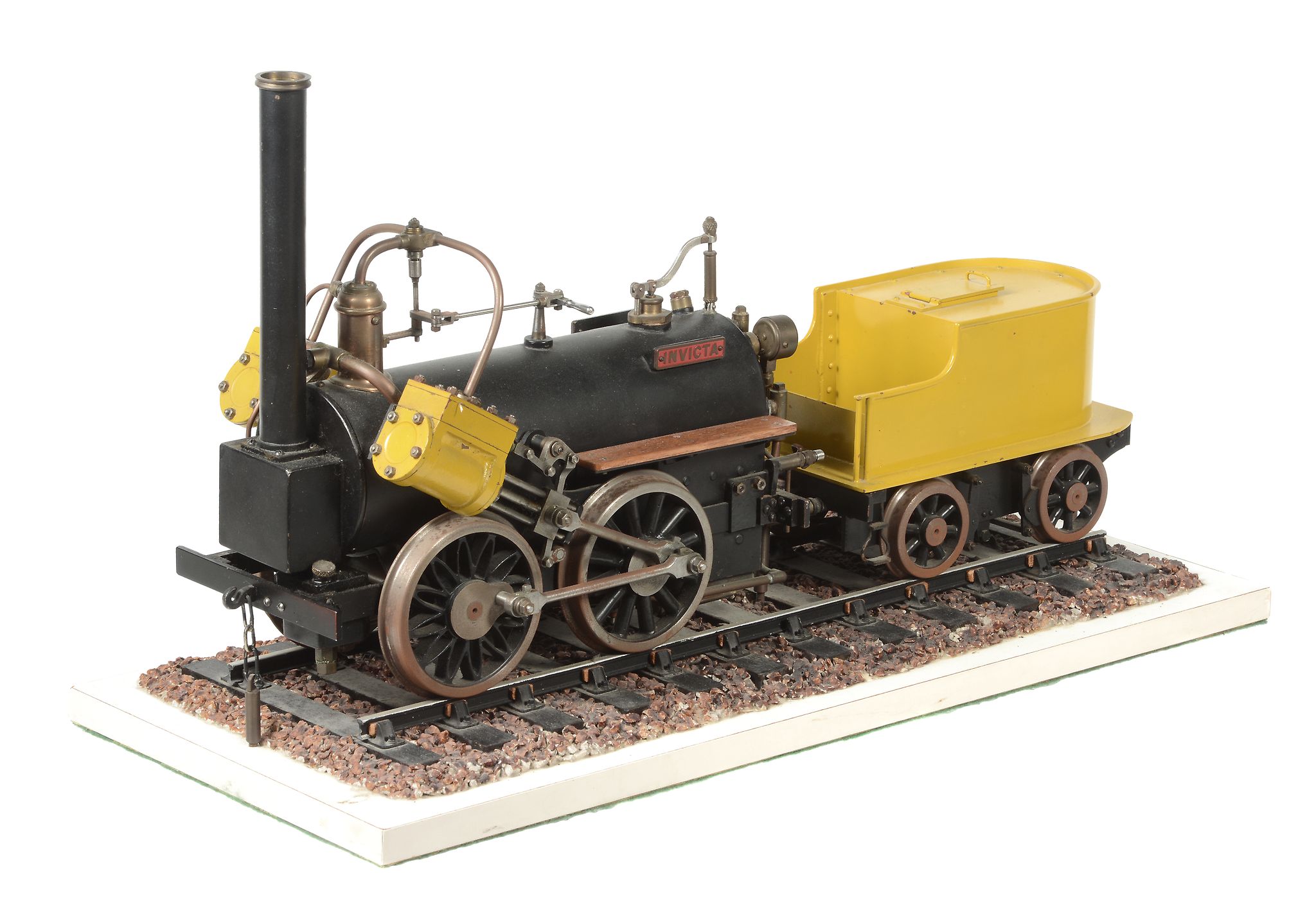 A well engineered 3 1/2 inch gauge model of a 0-4-0 tender locomotive ...