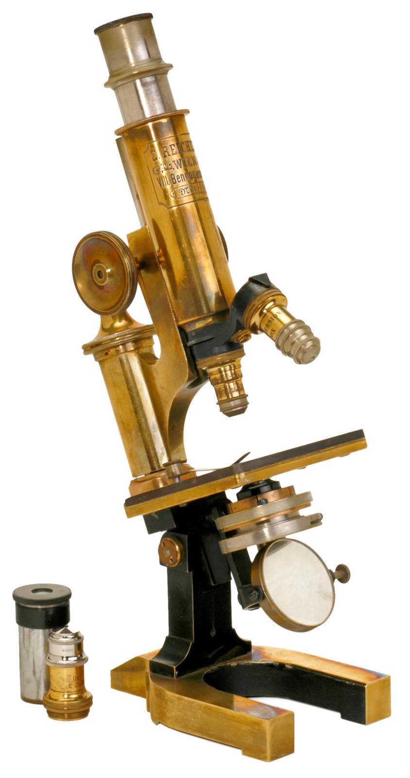 Reichert Compound Monocular Microscope, c. 1890 Signed on the foot "C ...