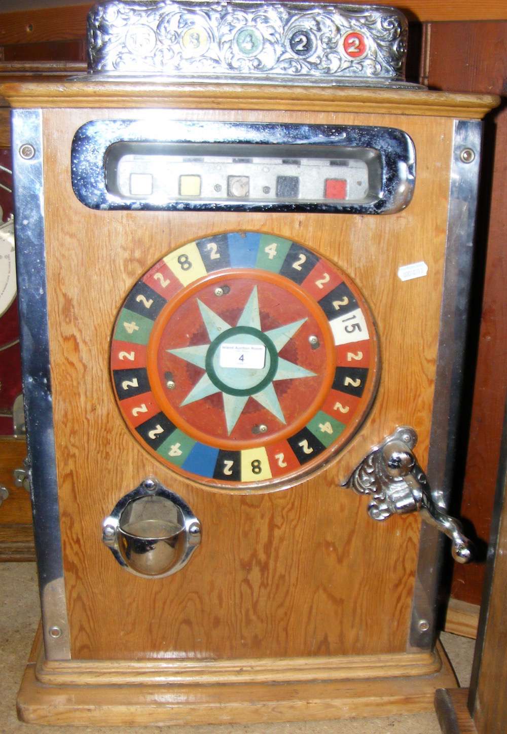A coin in the slot amusement arcade roulette wheel type machine