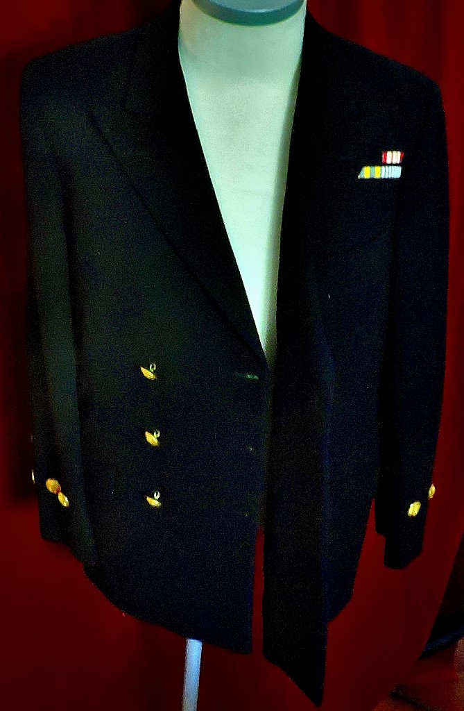 Royal Navy Officers 'Fore and Aft' Uniform, blue barathea jacket and ...