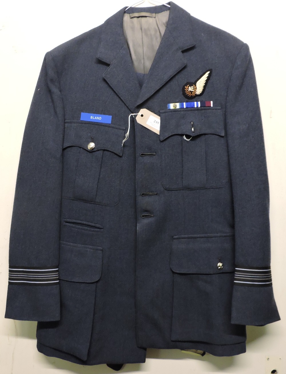 RAF No.2 Dress uniform 1970's, with Falkland medal ribbon bar with ...
