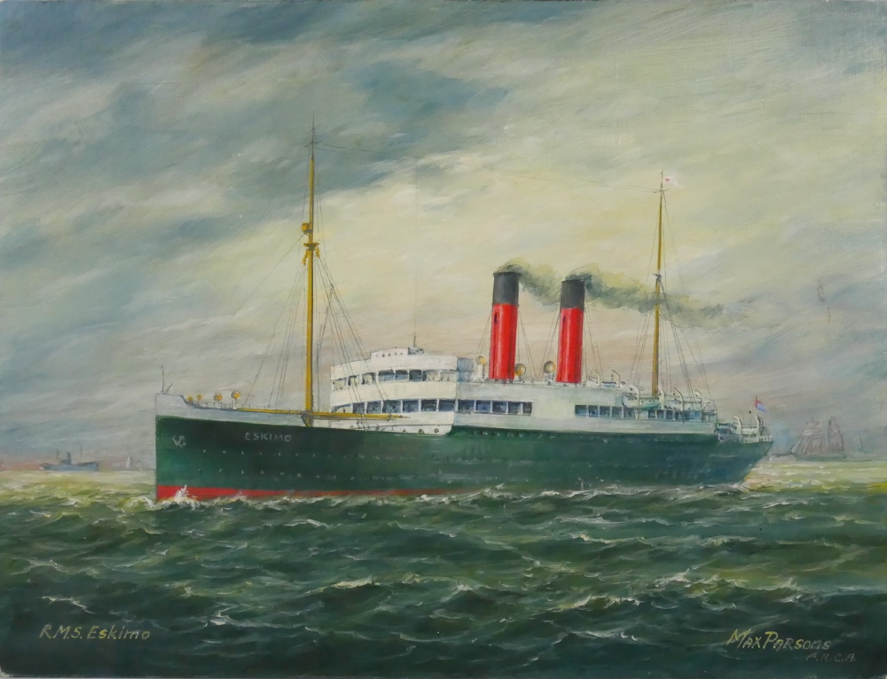 Max Parsons (1915-1998), three portraits of Wilson Line Ships at sea ...