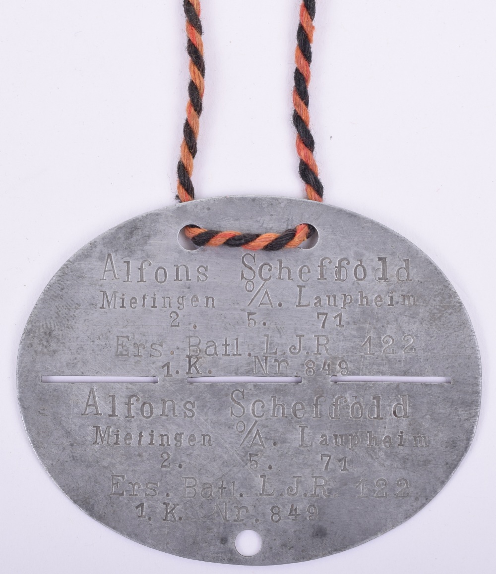 WW1 German Wurttemberg Identity Disc, the identity disc of Wurttemberg ...