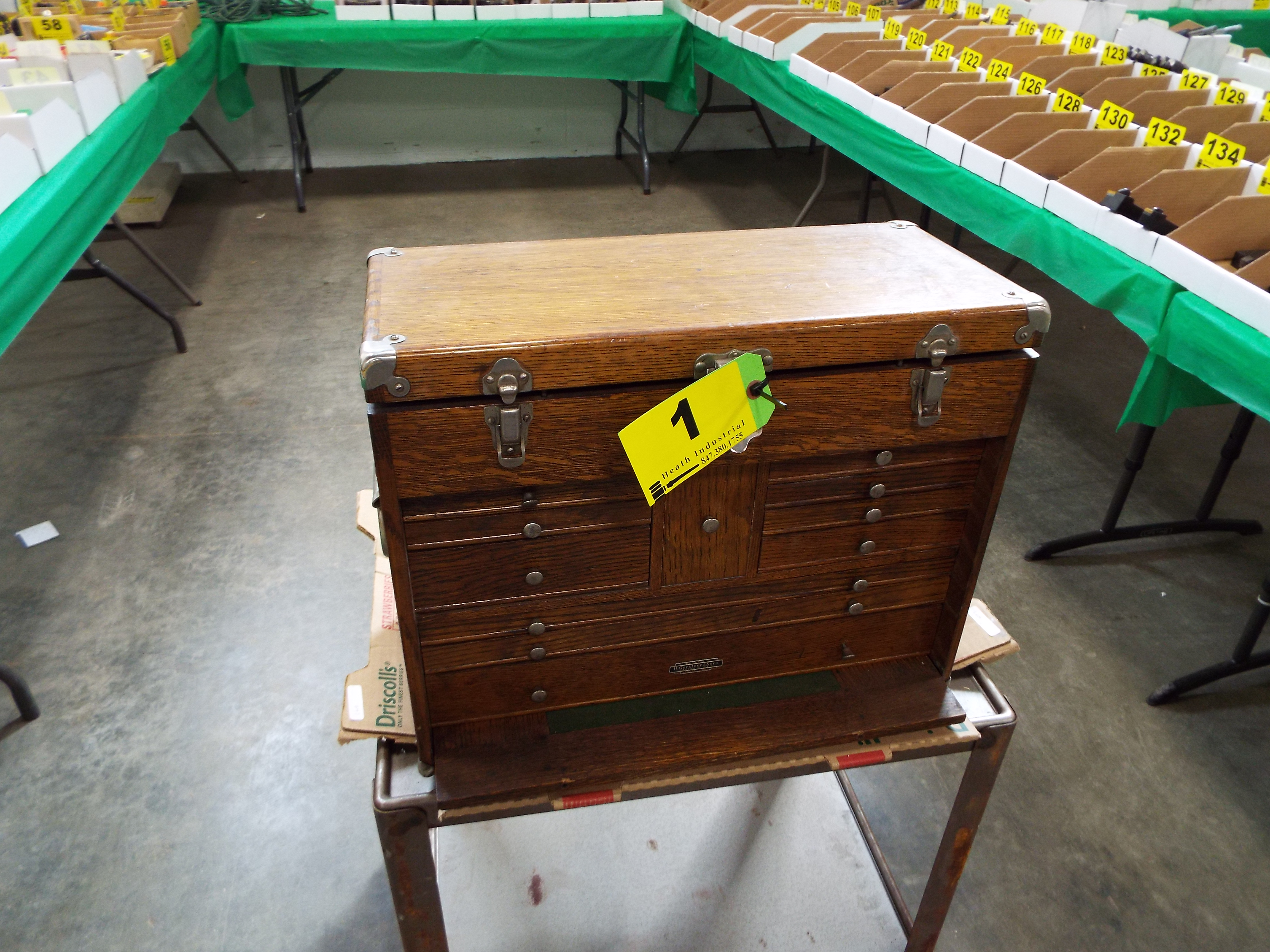 H. GERSTNER & SONS MODEL 042, 11-DRAWER OAK MACHINIST'S TOOL BOX