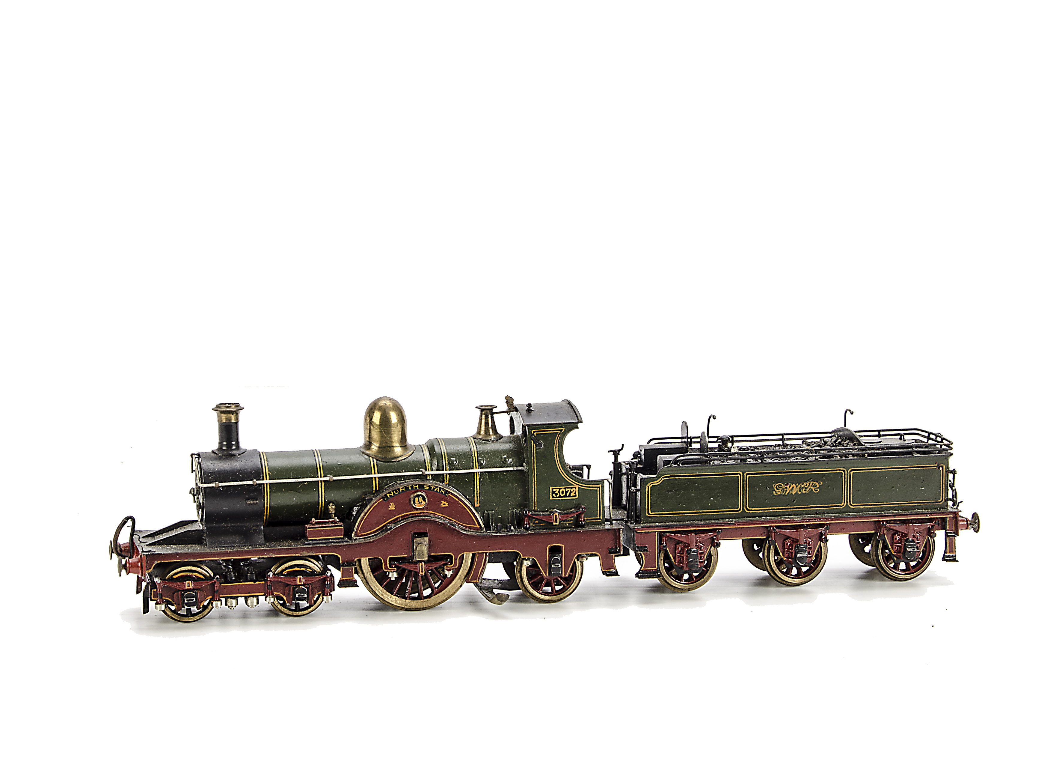 A Scratch-built 00 Gauge GWR 4-4-2 'North Star' Locomotive and Tender ...