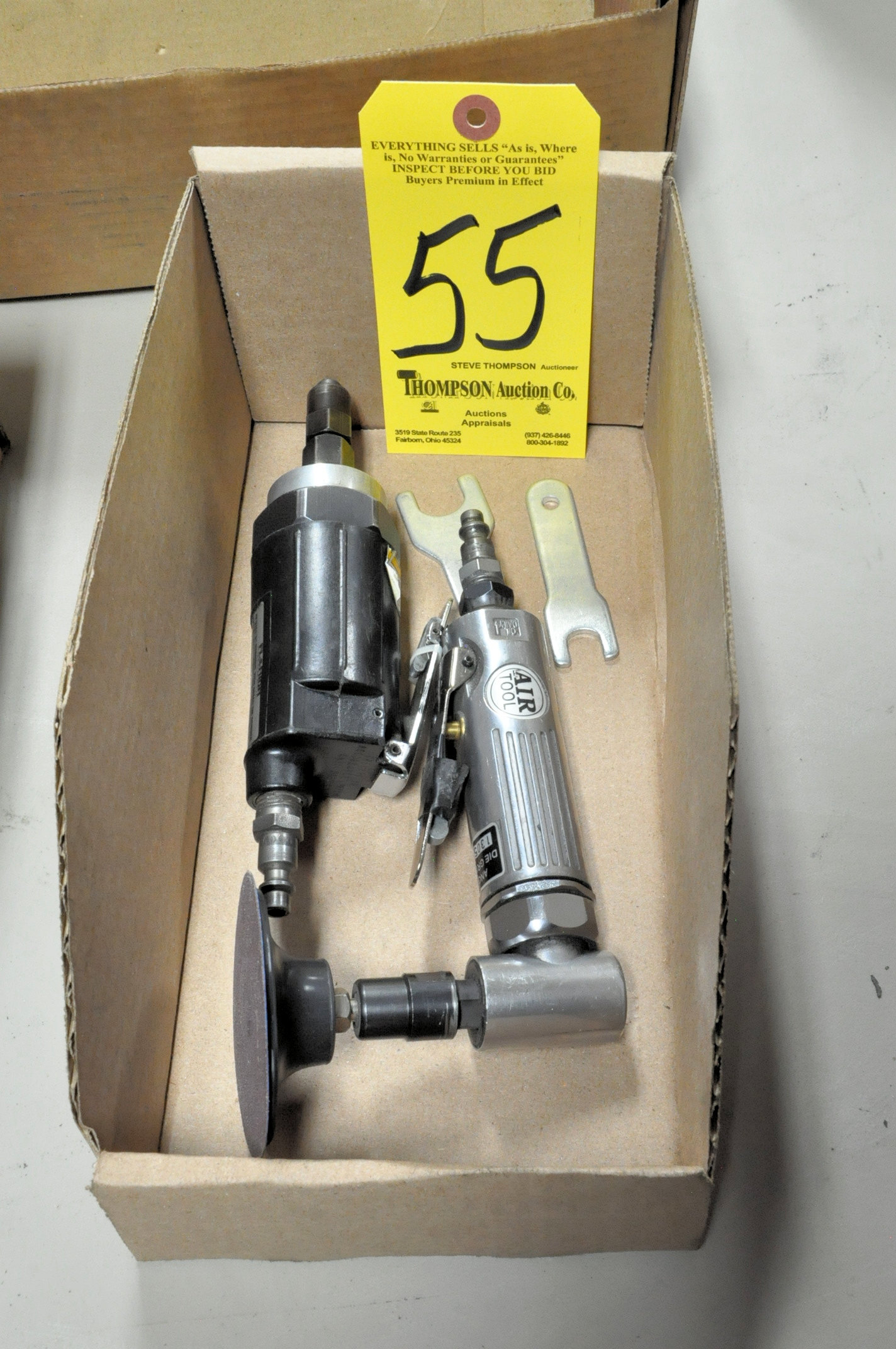 Lot-(1) Florida Pneumatic 1/4" Straight Die Grinder and (1) Air Tools ...