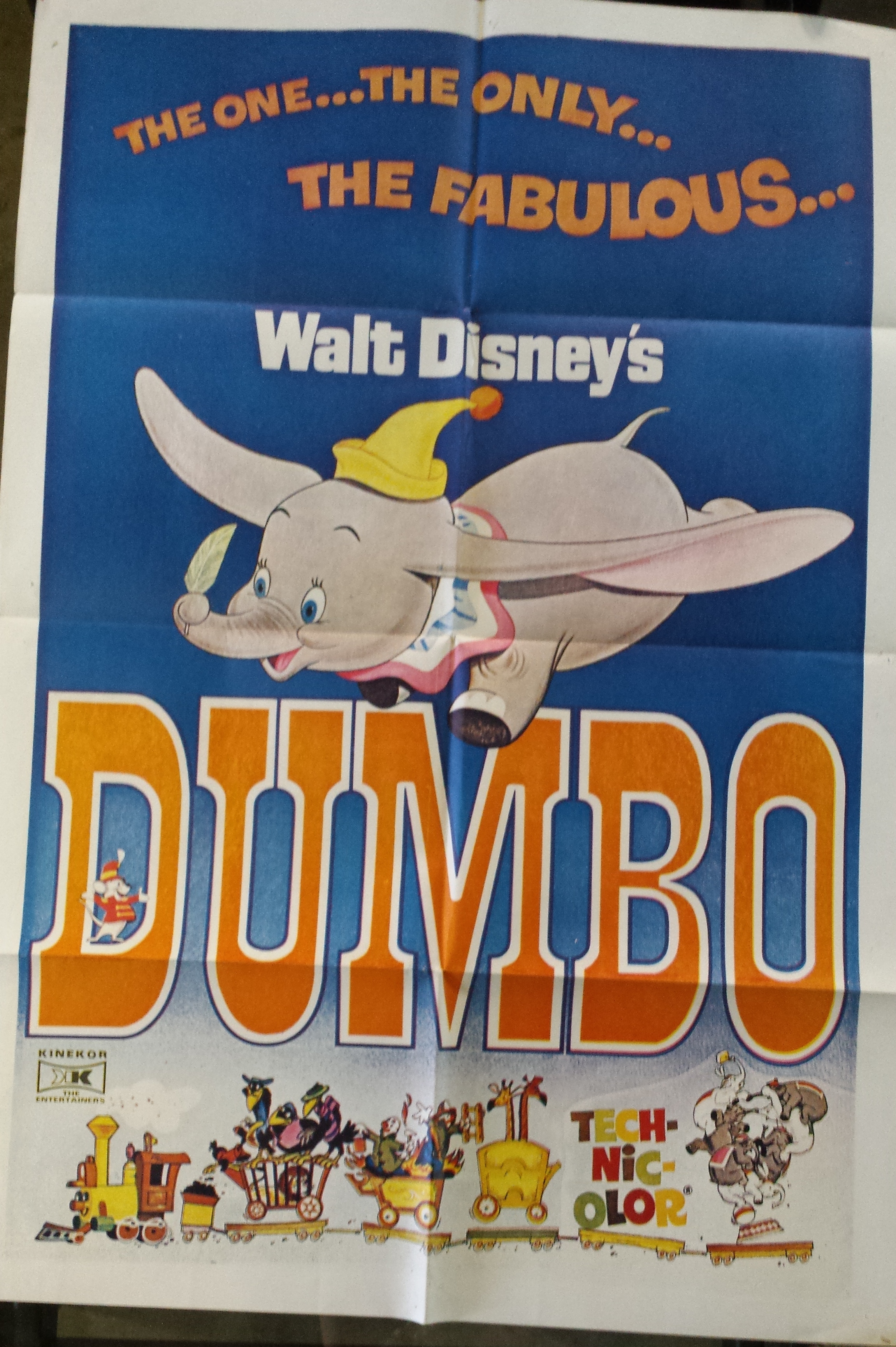 A Vintage Dumbo Film Poster Walt Disney. 700 x 1010mm